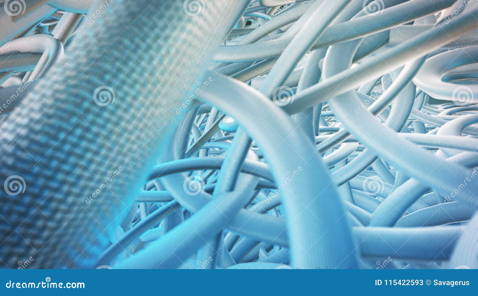 Abstract CGI Motion Graphics with Blue Cable Stock Image - Image of ...