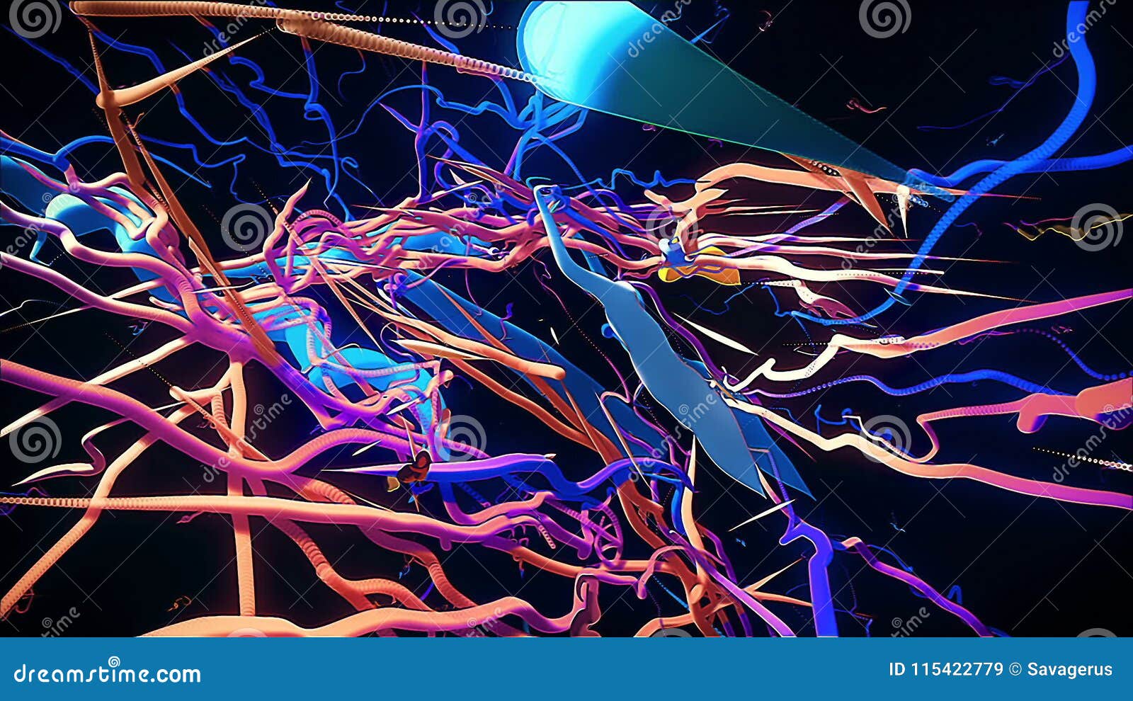 CGI Motion Graphics with Multicolored Lines Stock Illustration ...