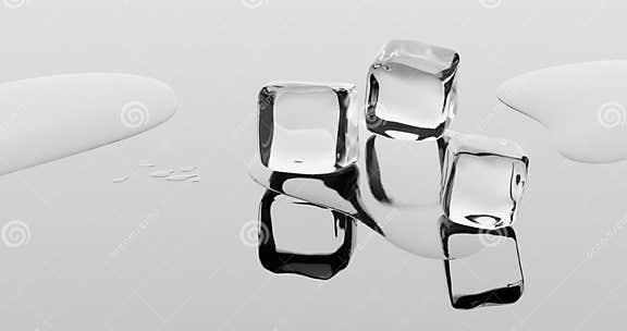 Cgi Render Image of Ice Cubes on Mirror Surface Stock Image - Image of ...