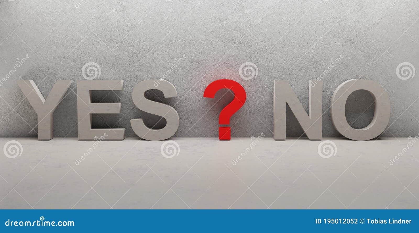 Cgi Render Image of the Words Yes and No with Question Mark Stock ...