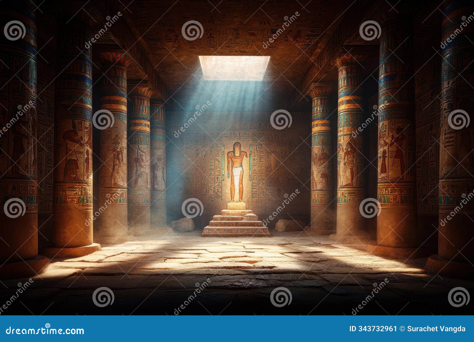 CGI Rendering of Ancient Egyptian Temple Interior Stock Illustration ...