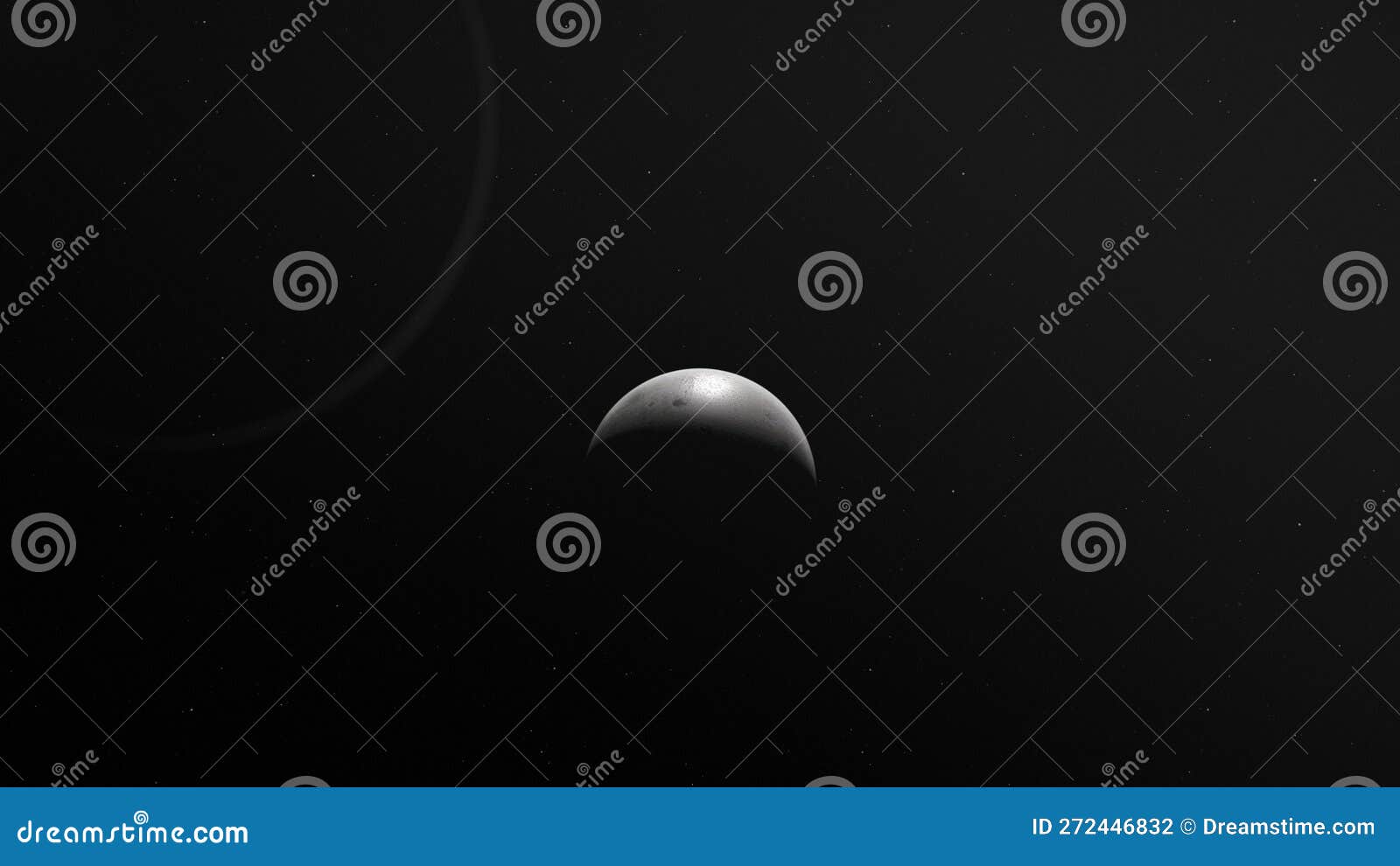 CGI Spectacular Illustration of a Lunar Eclipse, with a Bright Beam of ...