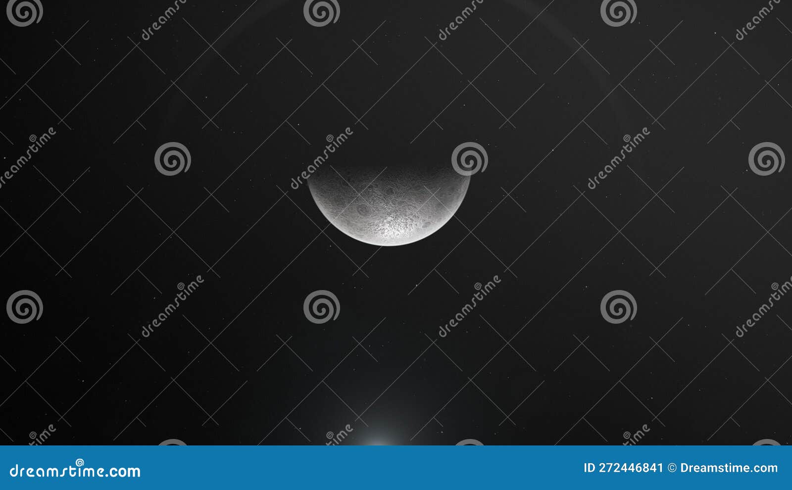 CGI Spectacular Illustration of a Lunar Eclipse, with a Bright Beam of ...