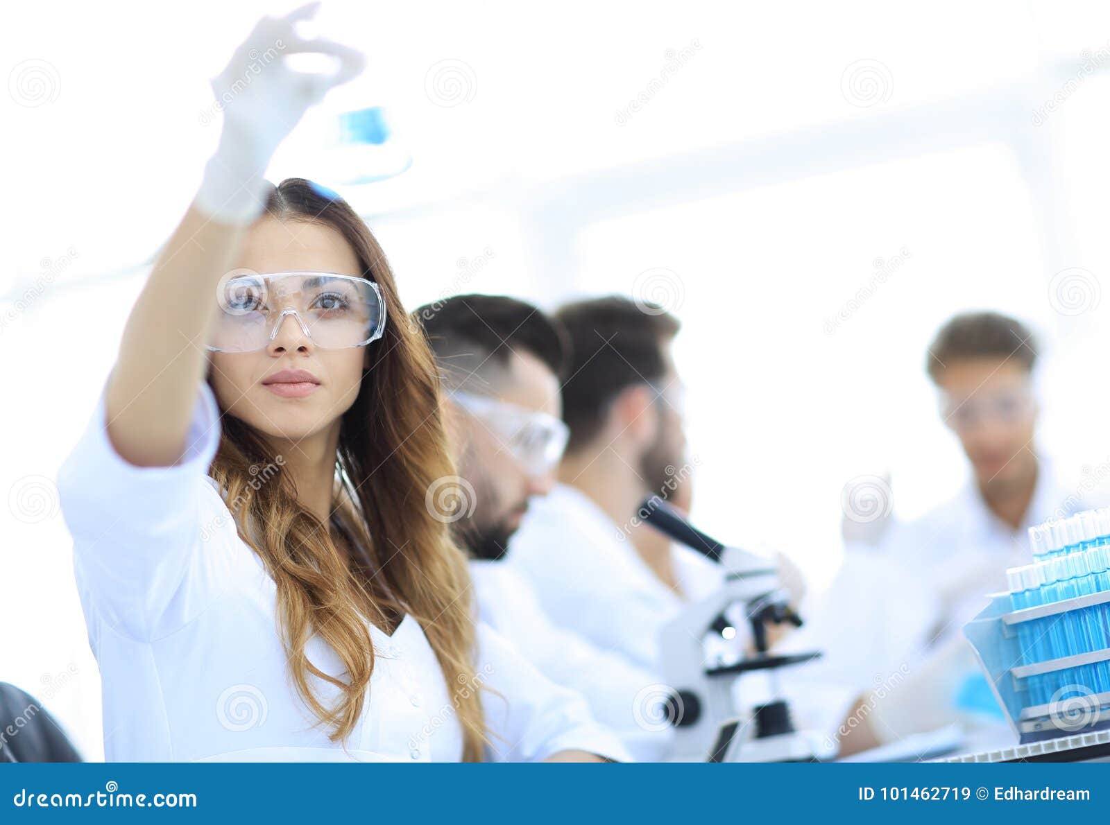 Group of Creative Scientists Working in a Laboratory. Stock Image ...