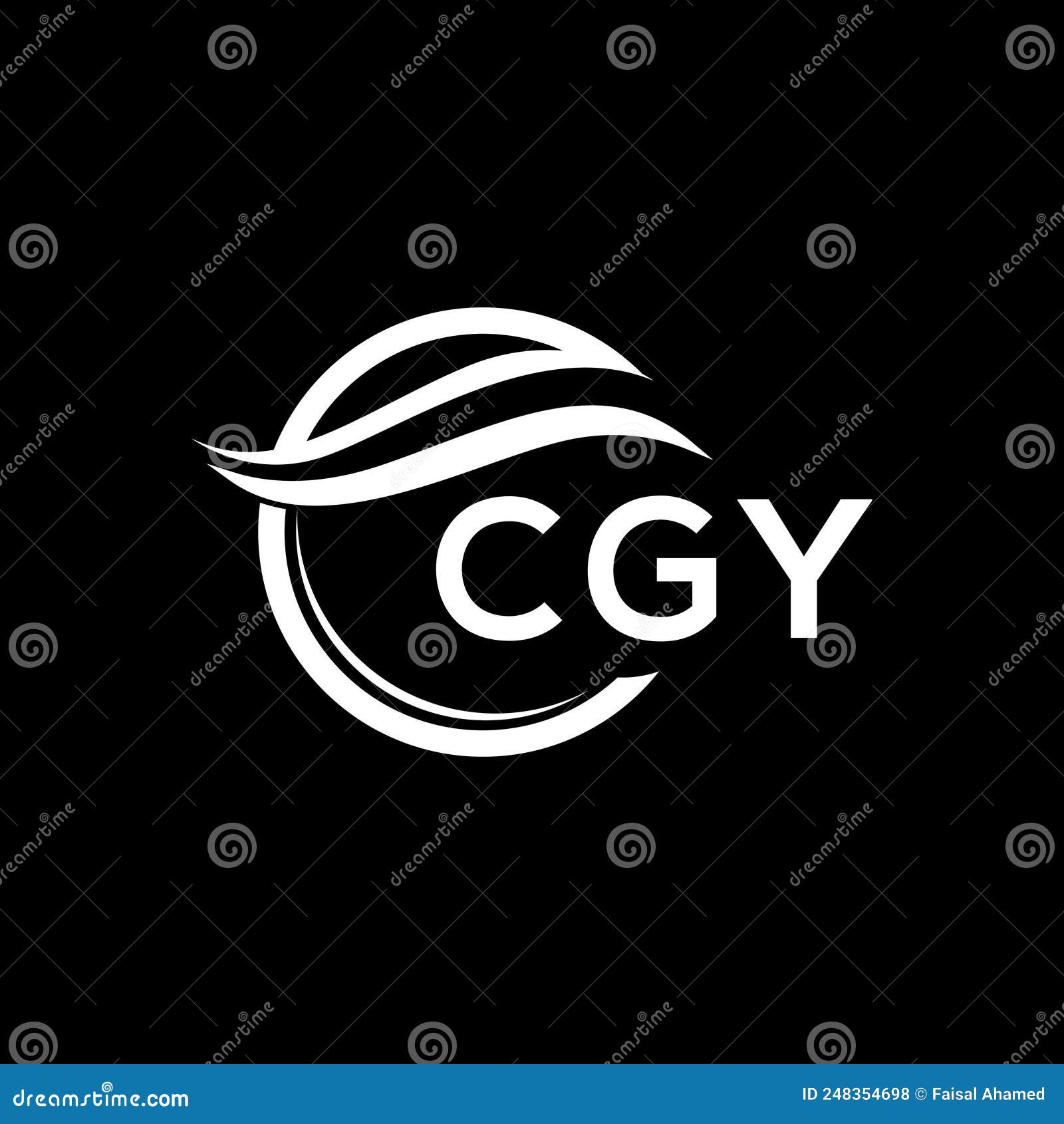CGY Letter Logo Design on Black Background. CGY Creative Circle Letter ...