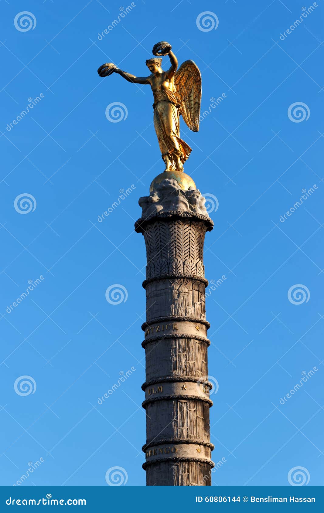 ChÃ¢telet Square Column in Paris Stock Photo - Image of landmarks ...