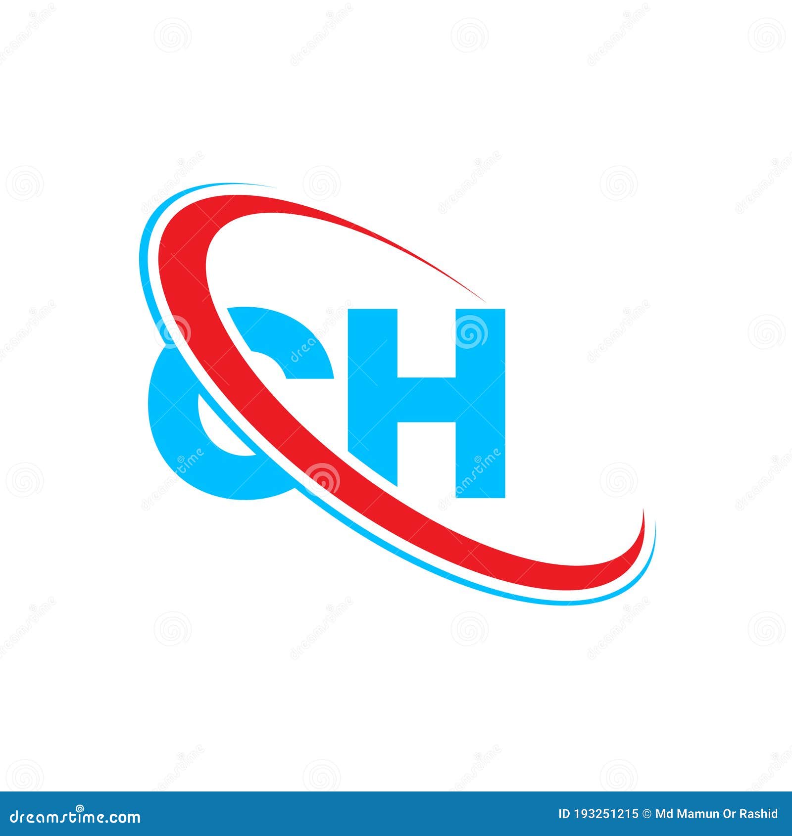 CH C H Letter Logo Design. Initial Letter CH Linked Circle Upercase ...