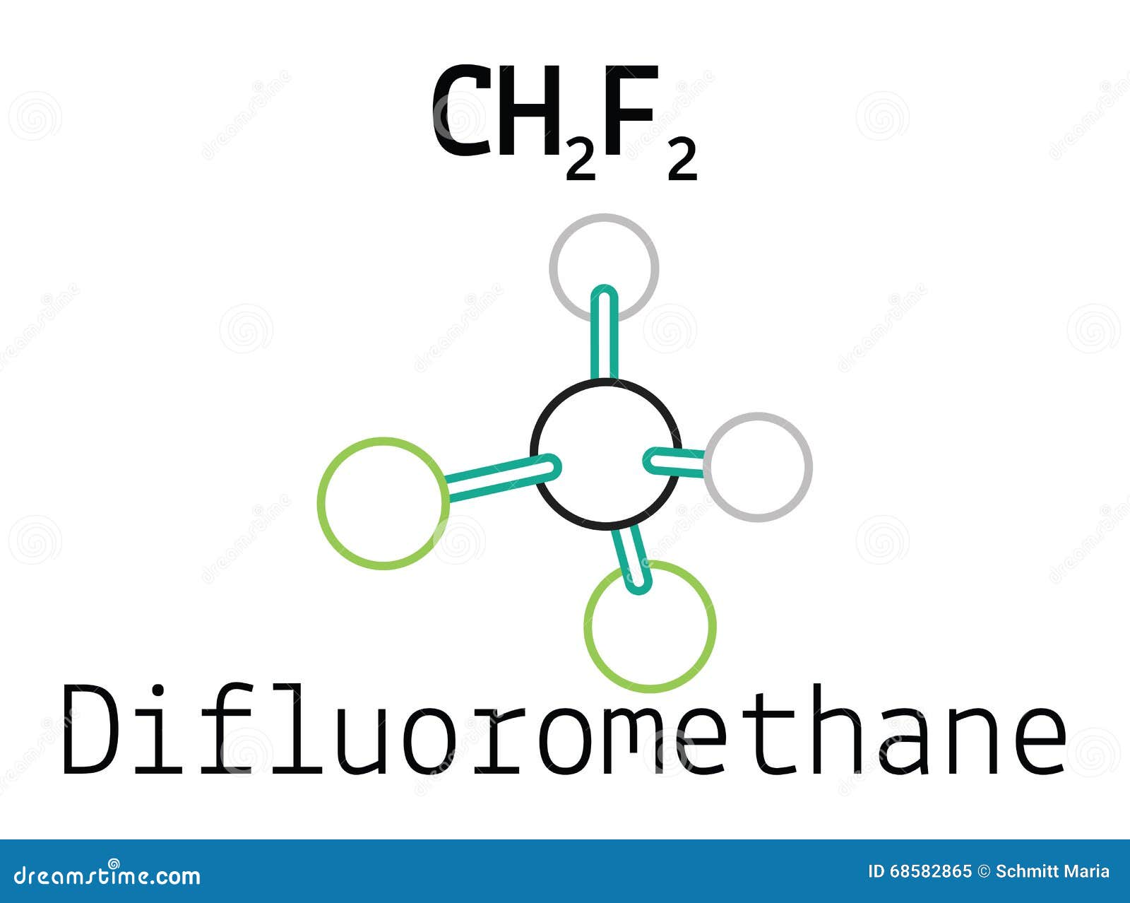 CH2F2 Difluoromethane Molecule Stock Vector - Illustration of science ...