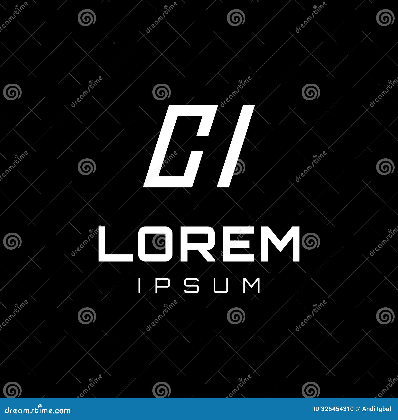 CH Initial Monogram Text Typography Logo Vector Stock Illustration ...