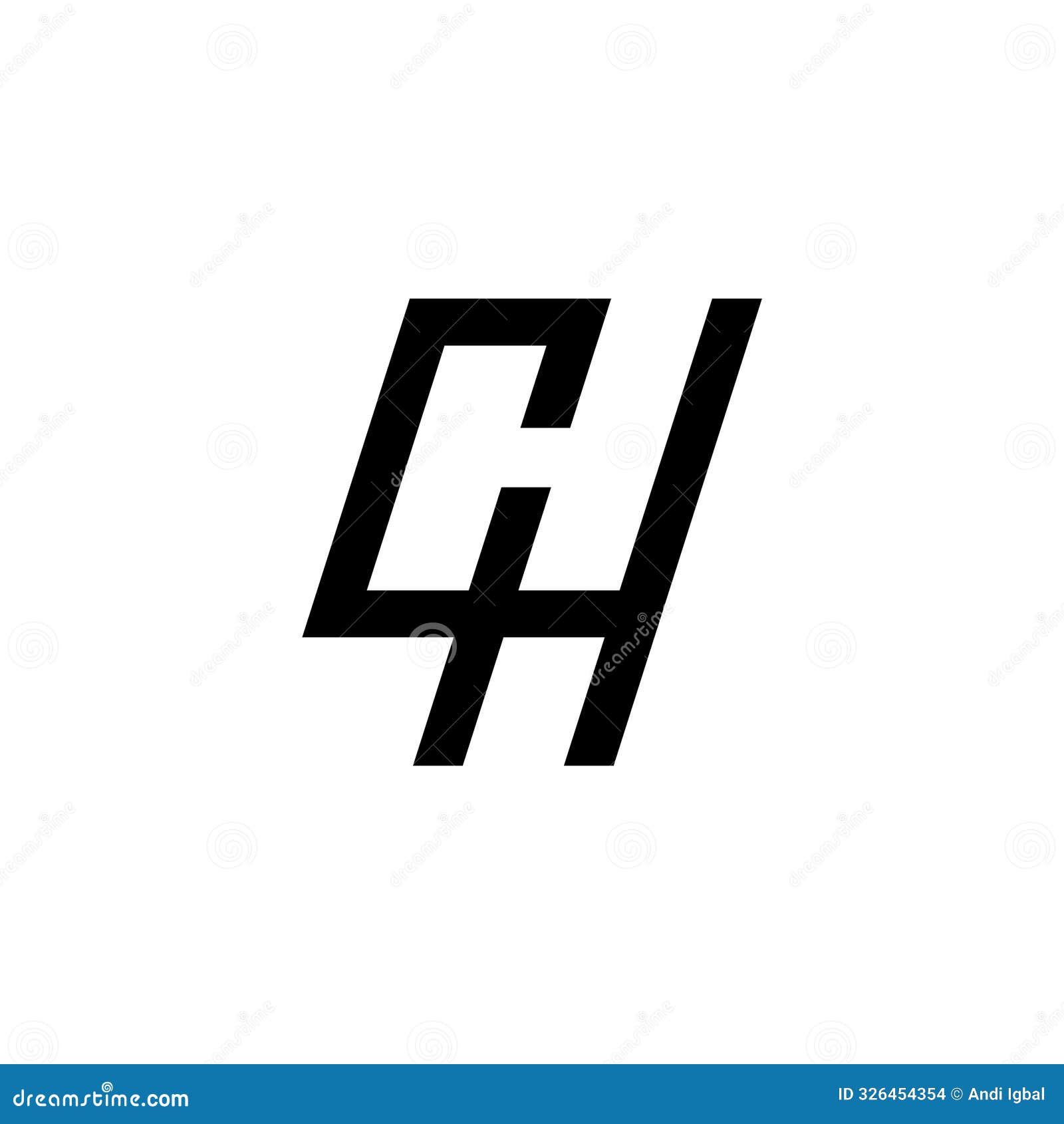 CH Initial Monogram Text Typography Logo Vector Stock Illustration ...