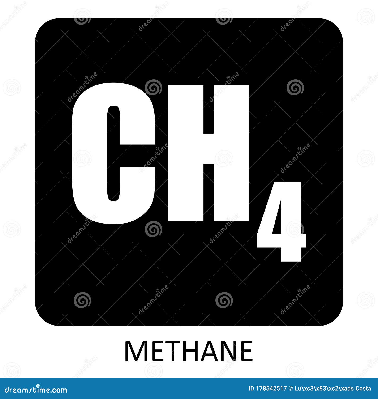 CH4 Methane formula icon stock illustration. Illustration of ecology ...