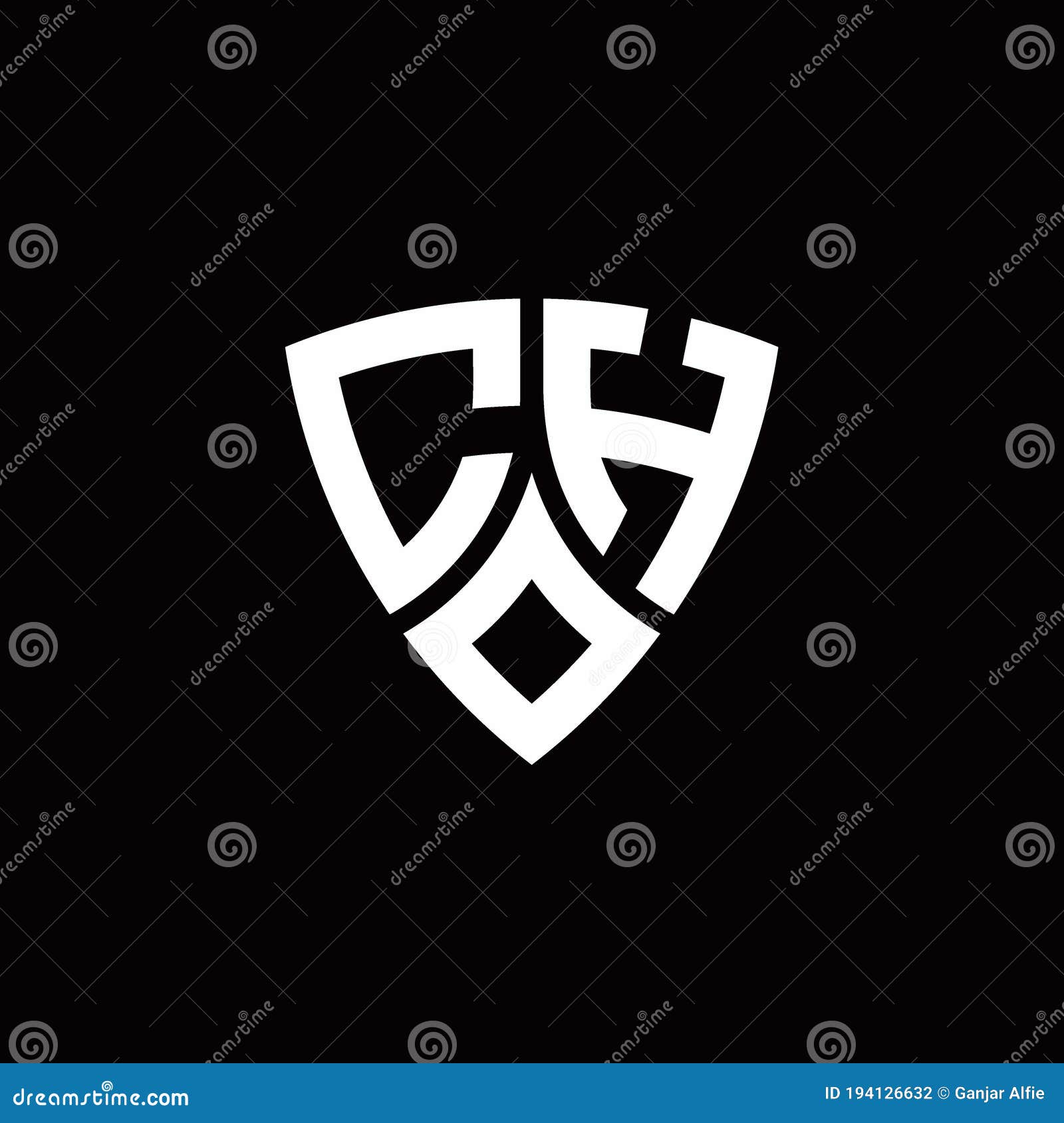 CH Monogram Logo with Modern Shield Style Design Template Stock Vector ...