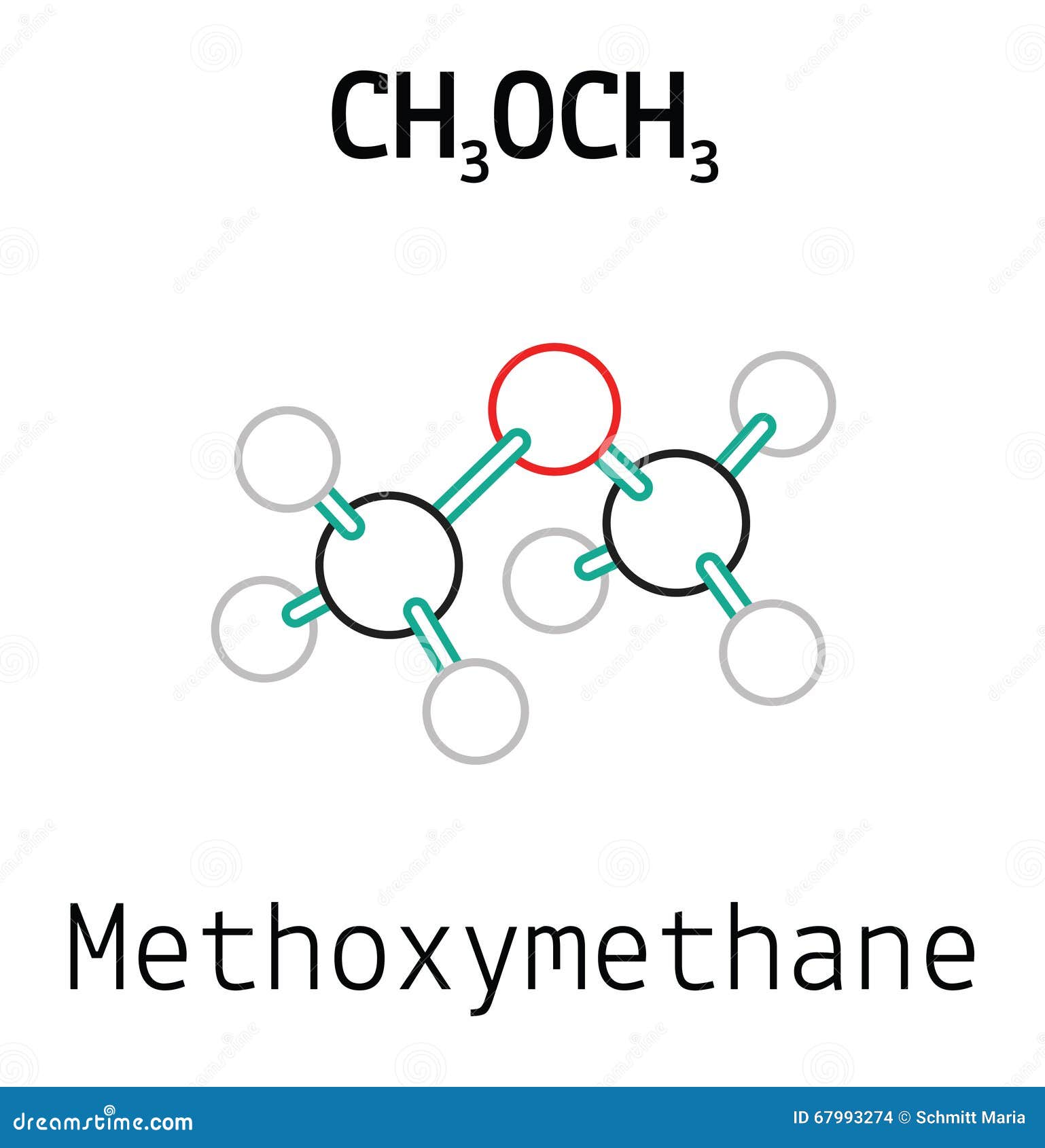 CH3OCH3 Methoxymethane Molecule Vector Illustration | CartoonDealer.com ...