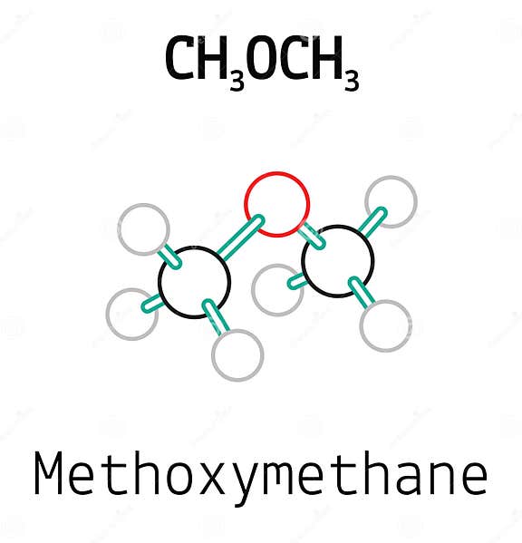 CH3OCH3 Methoxymethane Molecule Stock Vector - Illustration of white ...