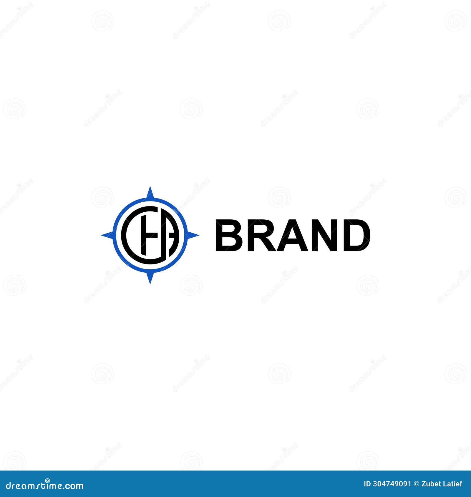 CHA Initial Logo with Compass Modern Logo, Creative Compass Concept ...