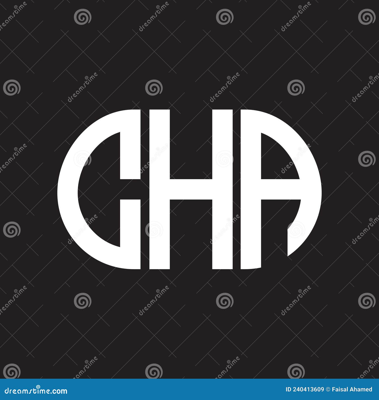 CHA Letter Logo Design on Black Background. CHA Creative Initials ...