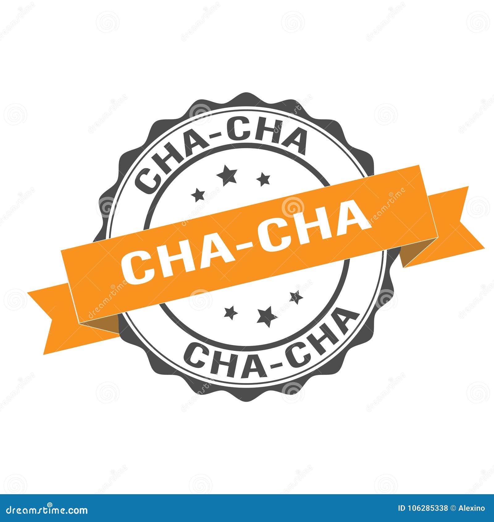 Cha-cha stamp illustration stock vector. Illustration of brand - 106285338