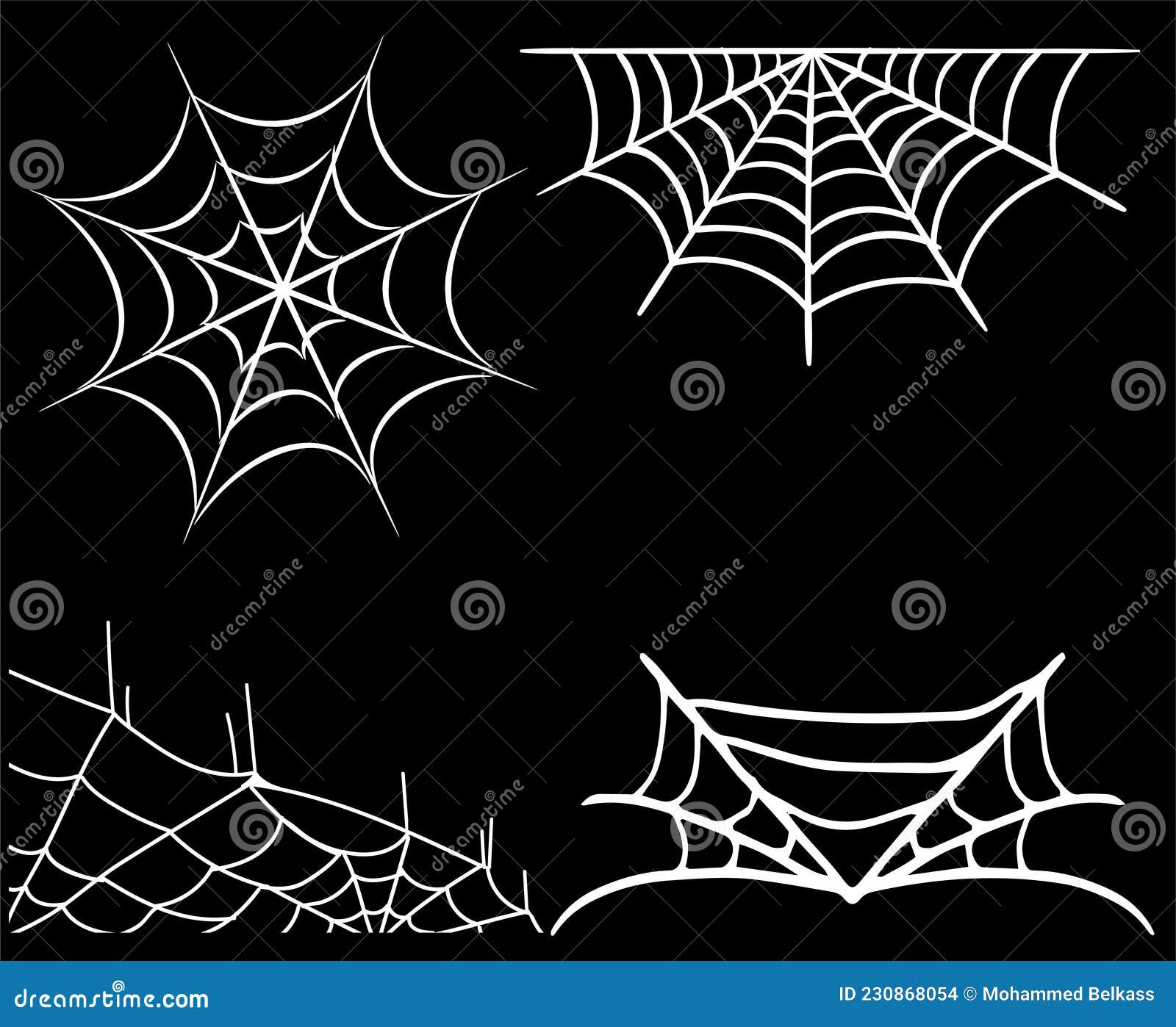 Spider White Objects Signs Symbols Vector Illustration Abstract Stock ...