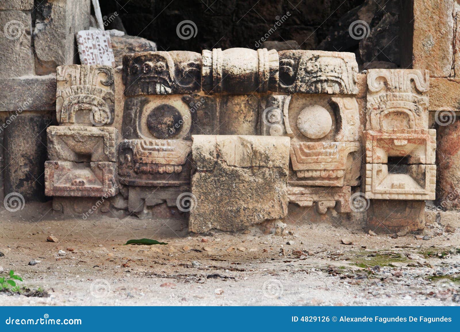 Chac Mask Kabah Yucatan Mexico Stock Photo - Image of america, nose ...