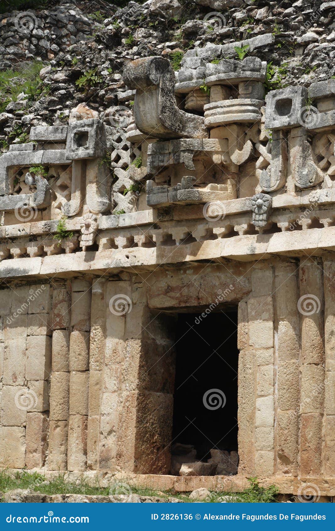 Chac Mask Labna Maya Site stock photo. Image of carved - 2826136