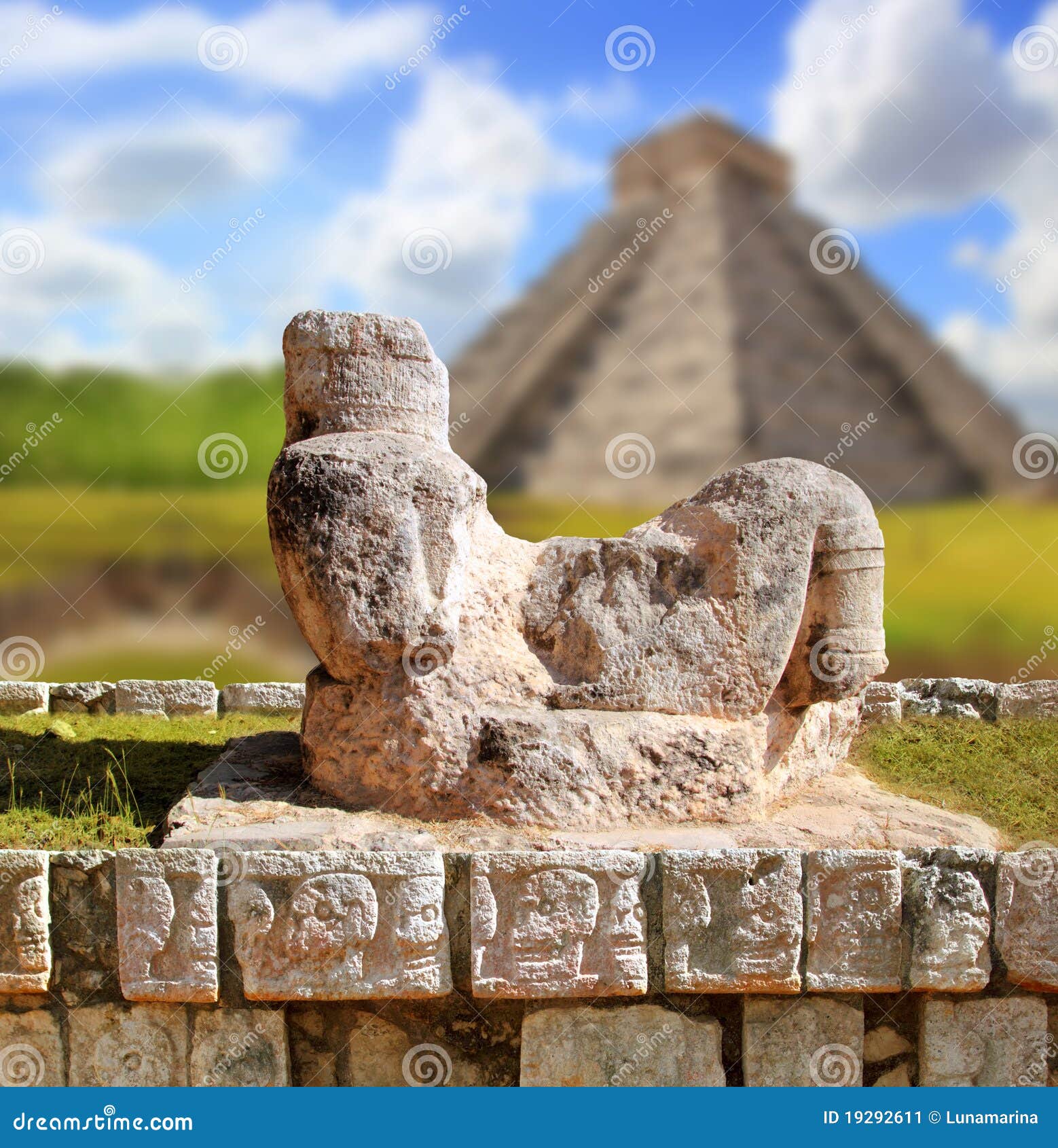 Chac Mool On Tlaloc Temple Platform. God Of Rain. Fragment Of Greater ...