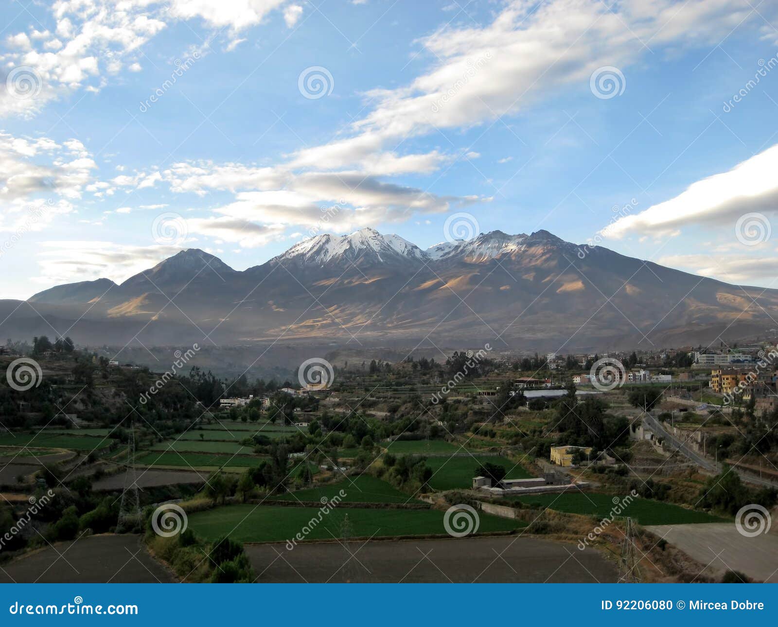 Chachani Volcano Above Arequipa, Peru Stock Photo - Image of range ...
