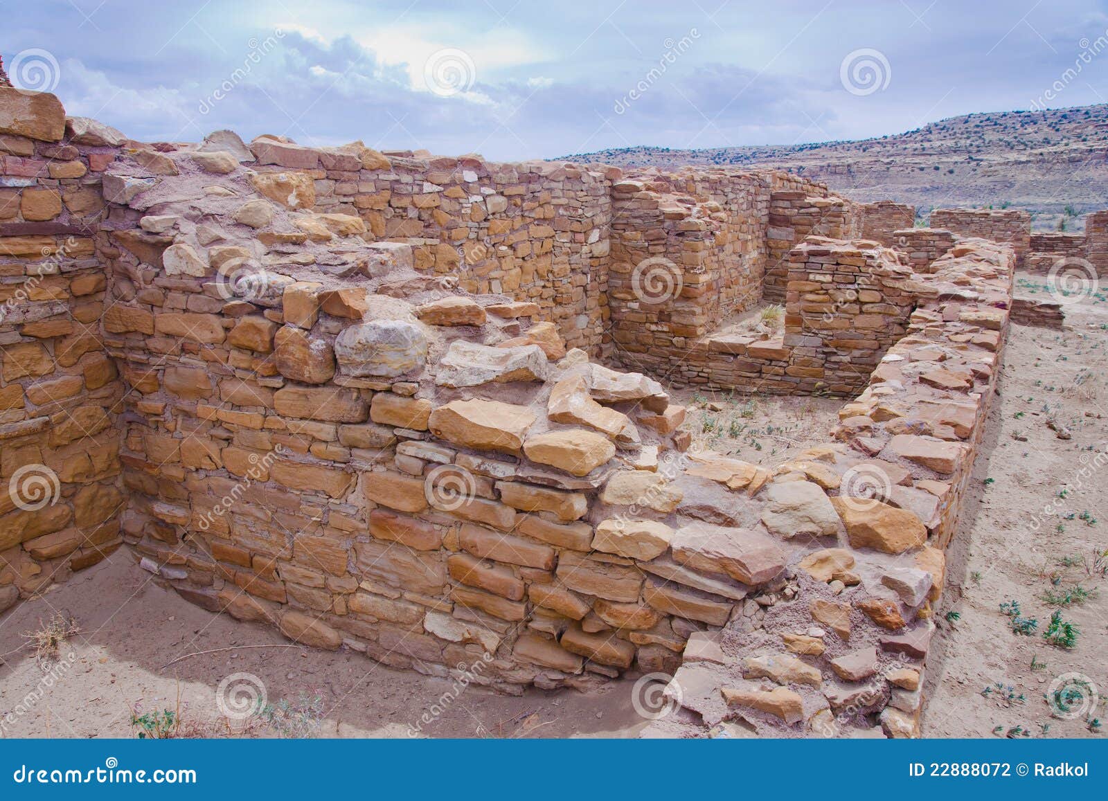 Chaco Culture ruins stock photo. Image of architecture - 22888072