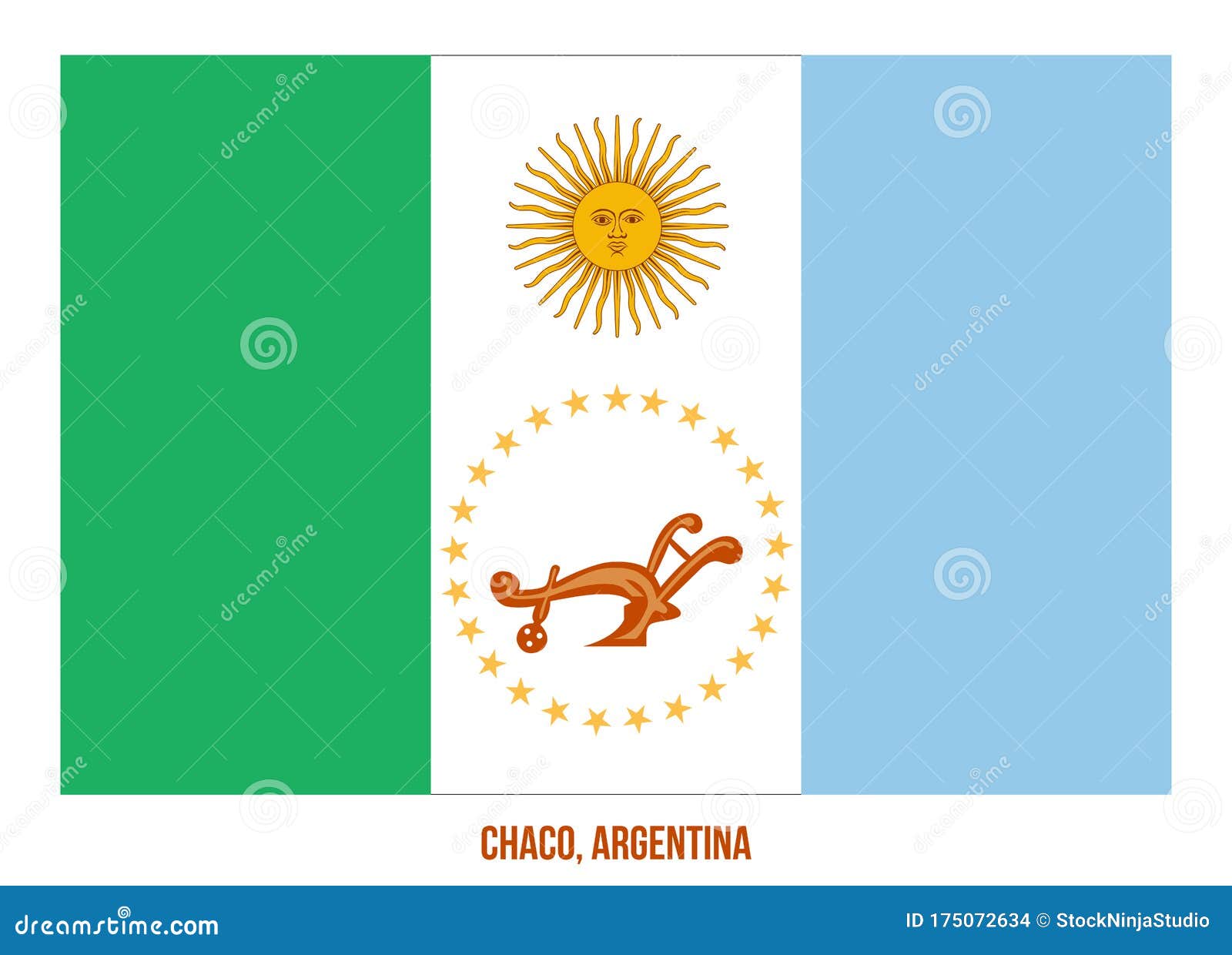 Chaco Flag Vector Illustration on White Background. Flag of Argentina ...