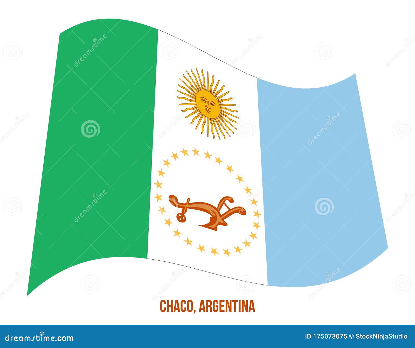 Chaco Flag Waving Vector Illustration on White Background. Flag of ...