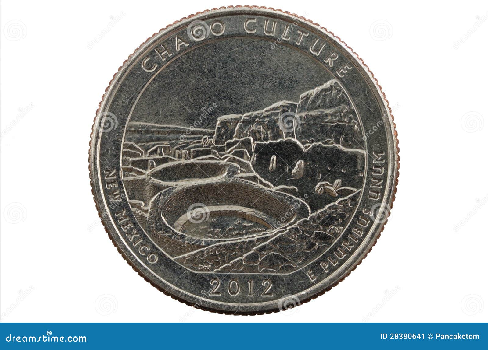 Chaco New Mexico Quarter Coin Stock Image - Image of coinage, scratched ...