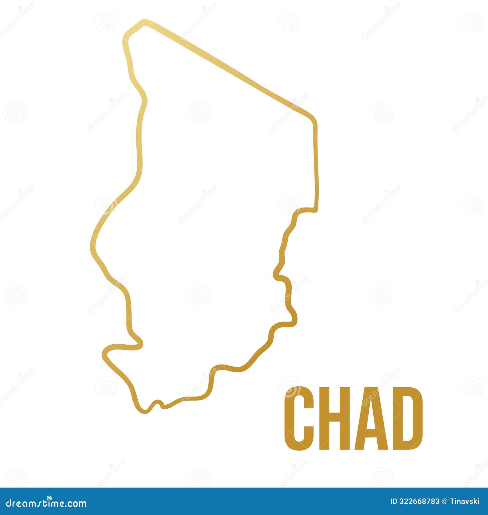 Chad, Africa Smooth Map Design Stock Illustration - Illustration of ...