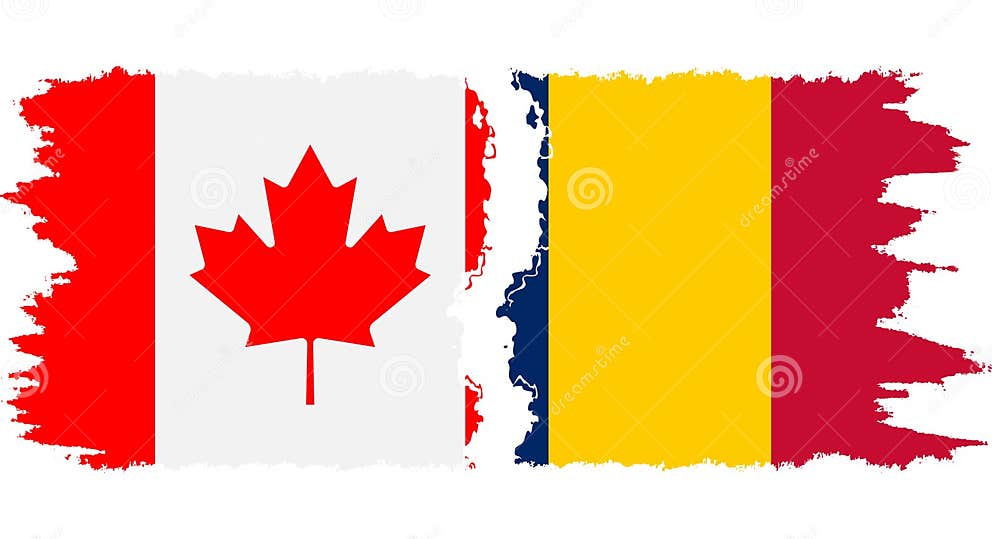 Chad and Canada Grunge Flags Connection Vector Stock Vector ...