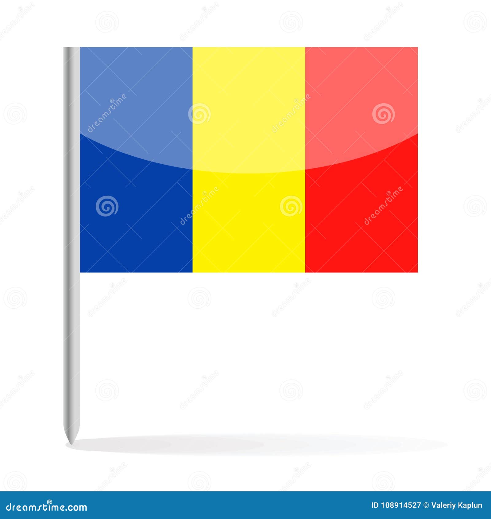 Chad Flag Pin Vector Icon stock illustration. Illustration of badge ...