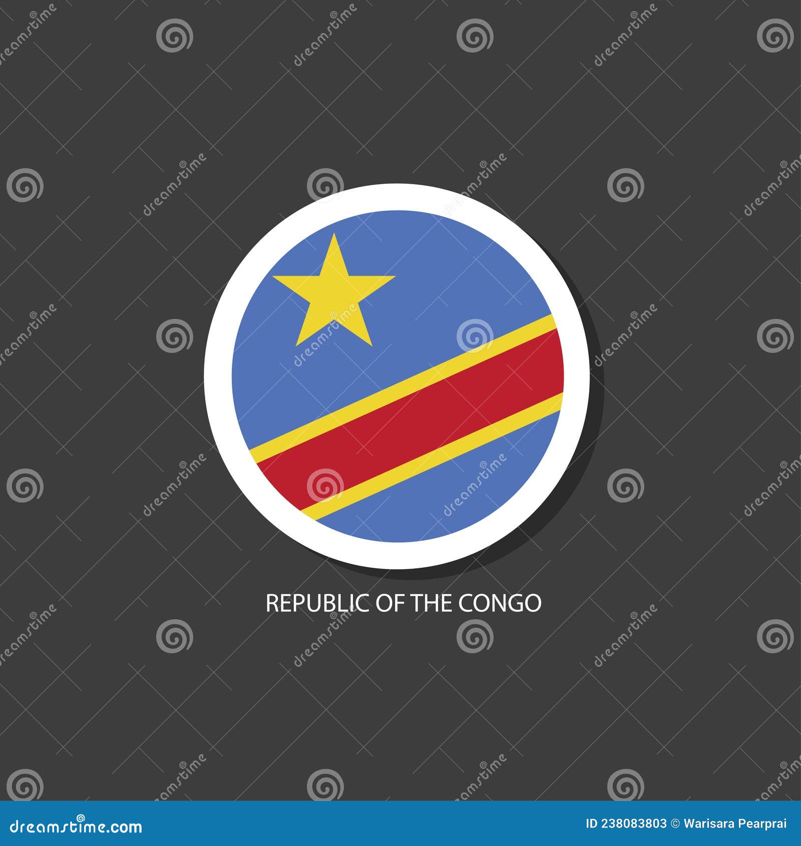 Republic of the Congo Flag Vector Circle Shape Stock Vector ...