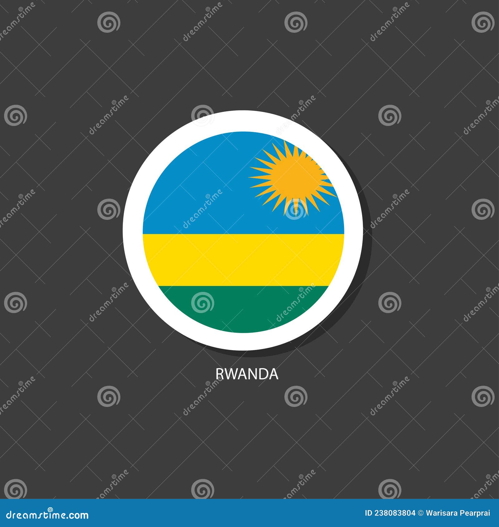 Rwanda Flag Vector Circle Shape Stock Vector - Illustration of sign ...