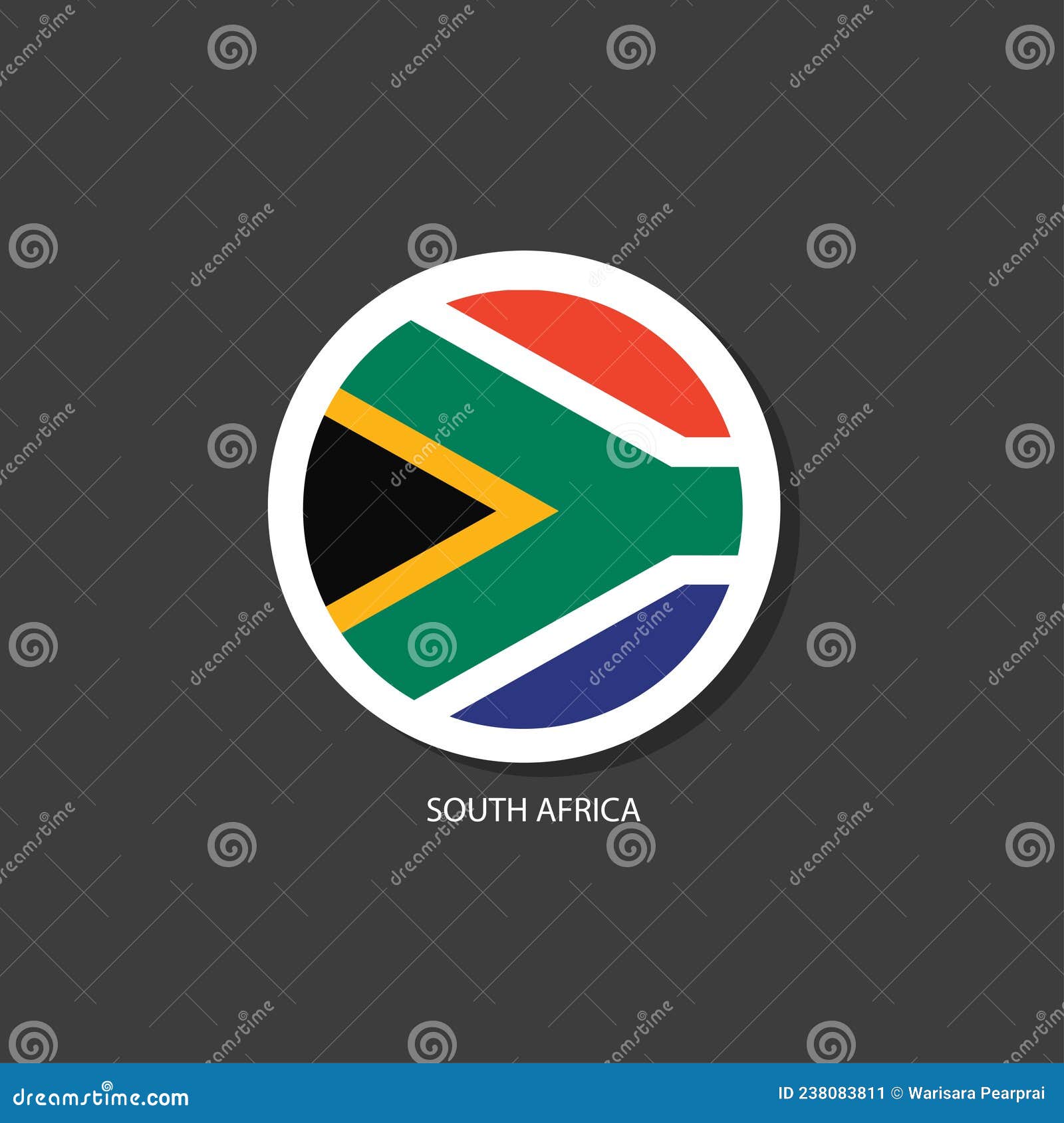 South Africa Flag Vector Circle Shape Stock Vector - Illustration of ...