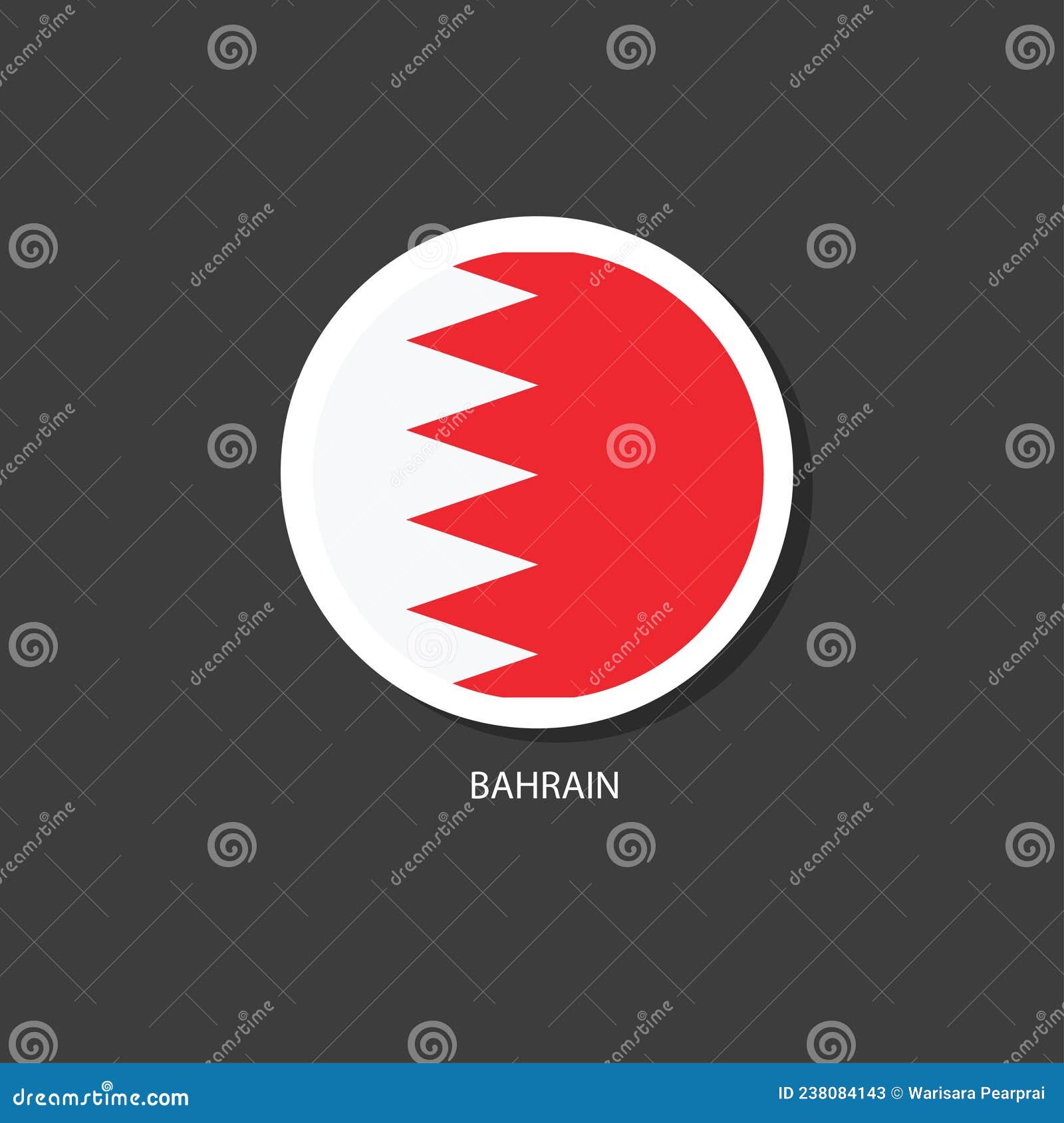 Bahrain Flag Vector Circle Shape Stock Vector - Illustration of symbol ...