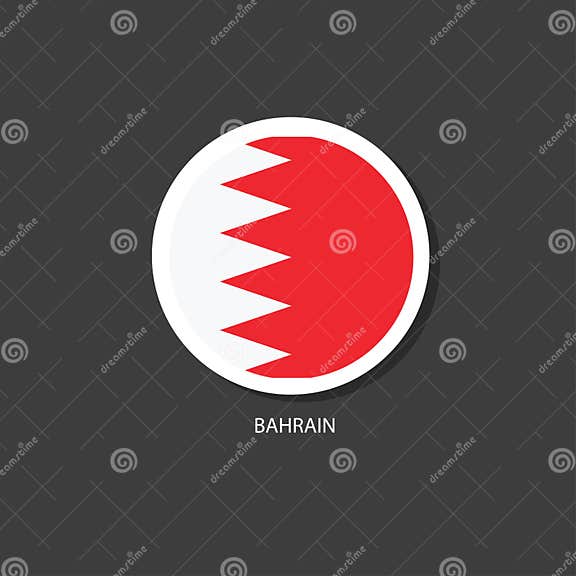 Bahrain Flag Vector Circle Shape Stock Vector - Illustration of symbol ...