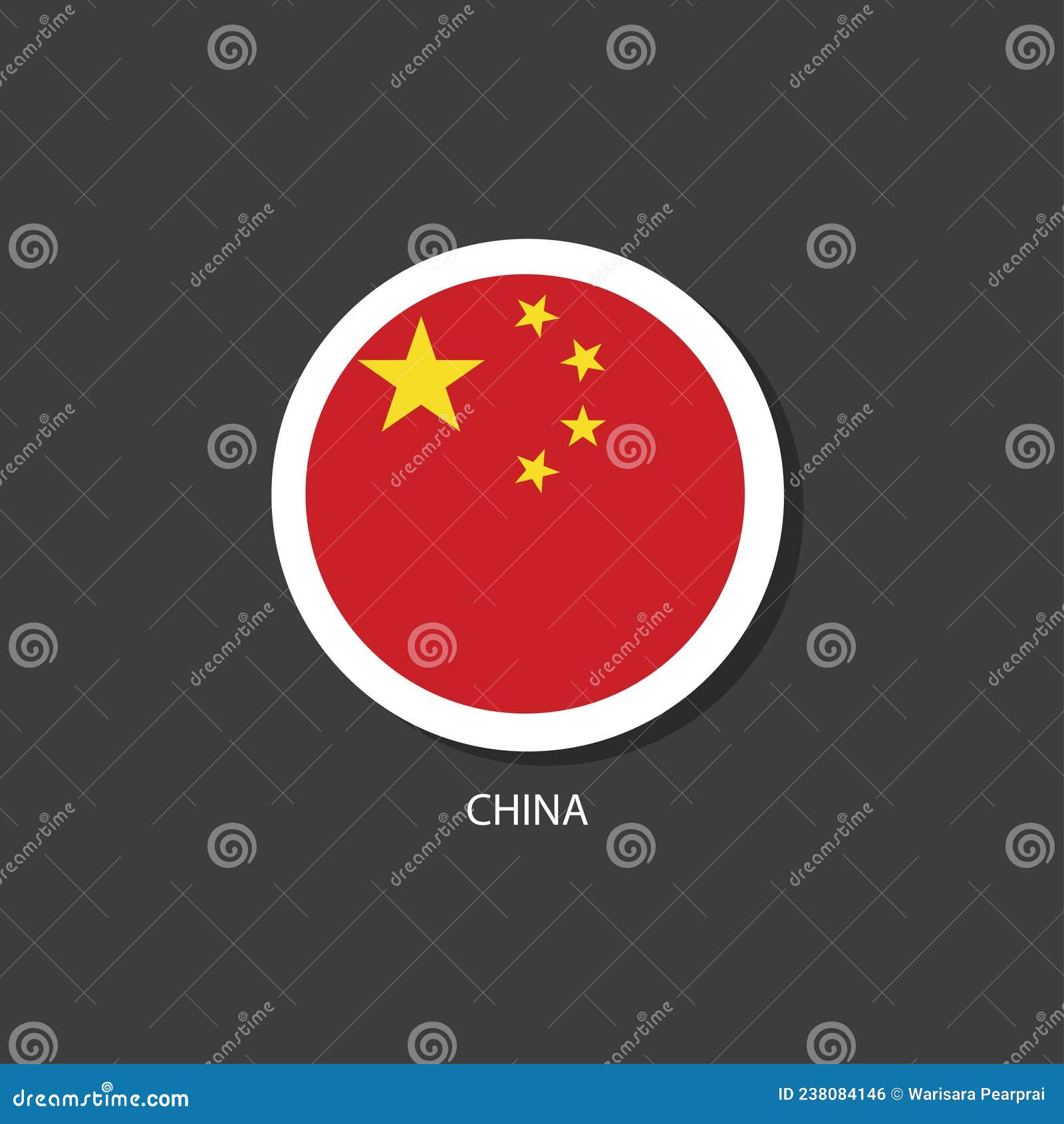China Flag Vector Circle Shape Stock Vector - Illustration of design ...
