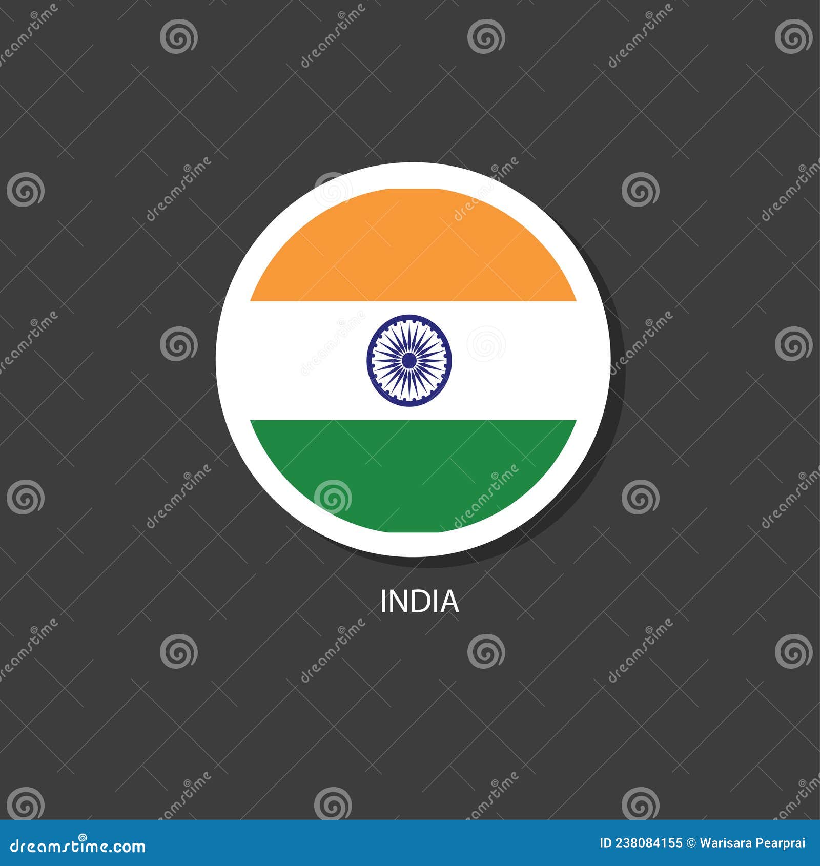 India Flag Vector Circle Shape Stock Vector - Illustration of design ...