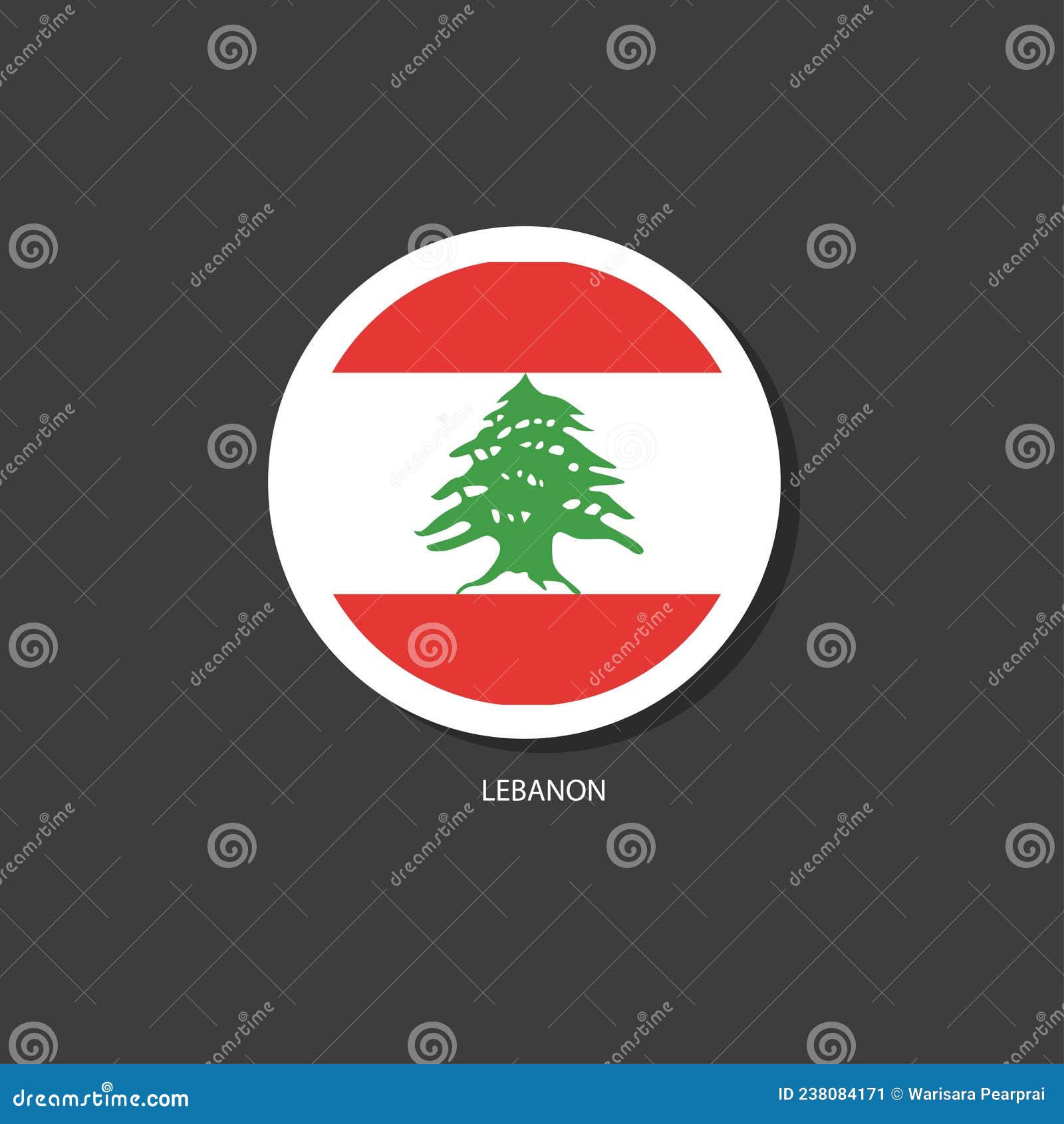 Lebanon Circle Flag Symbol Vector Illustration | CartoonDealer.com ...