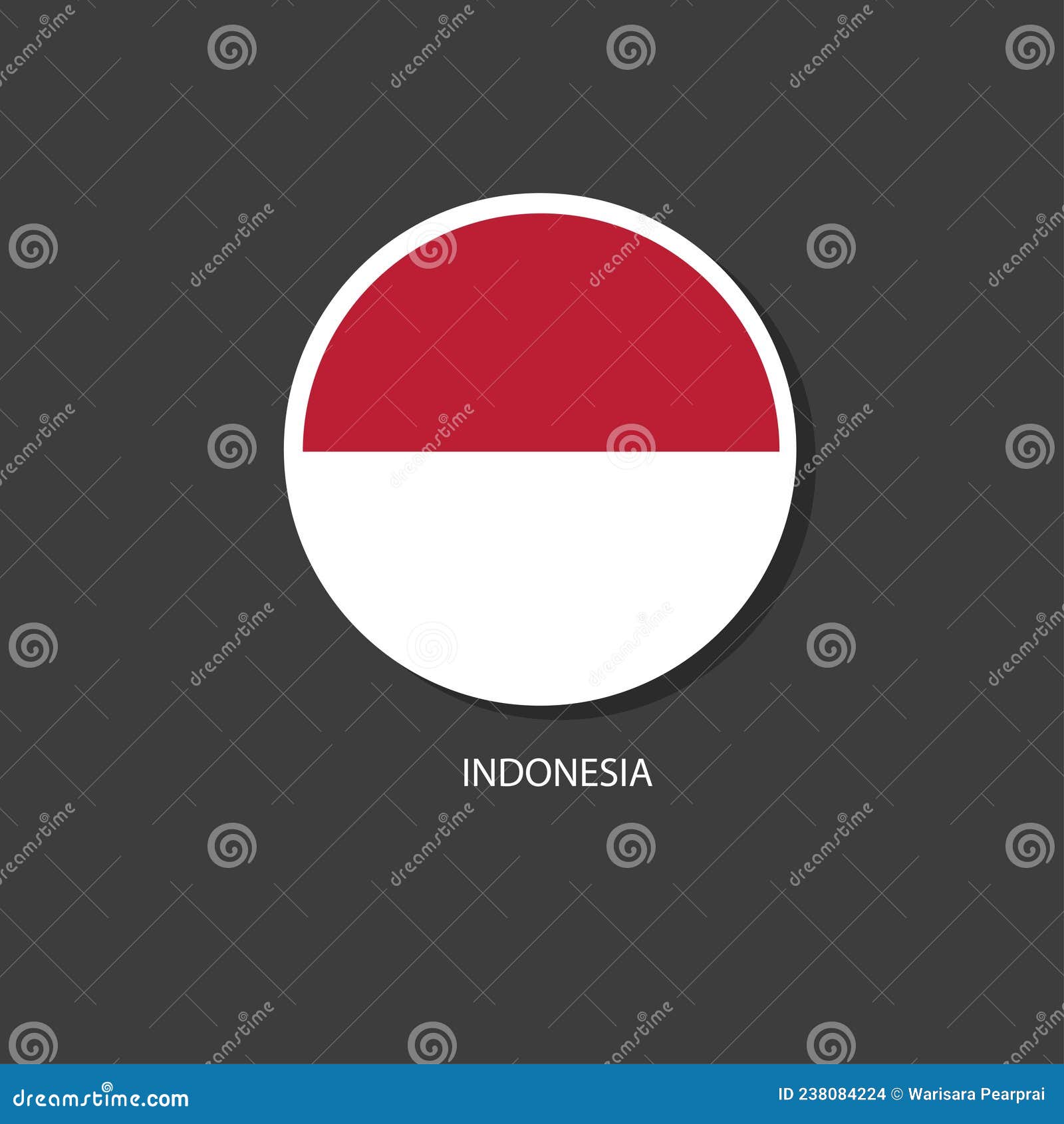 Indonesia Flag Vector Circle Shape Stock Vector - Illustration of icon ...