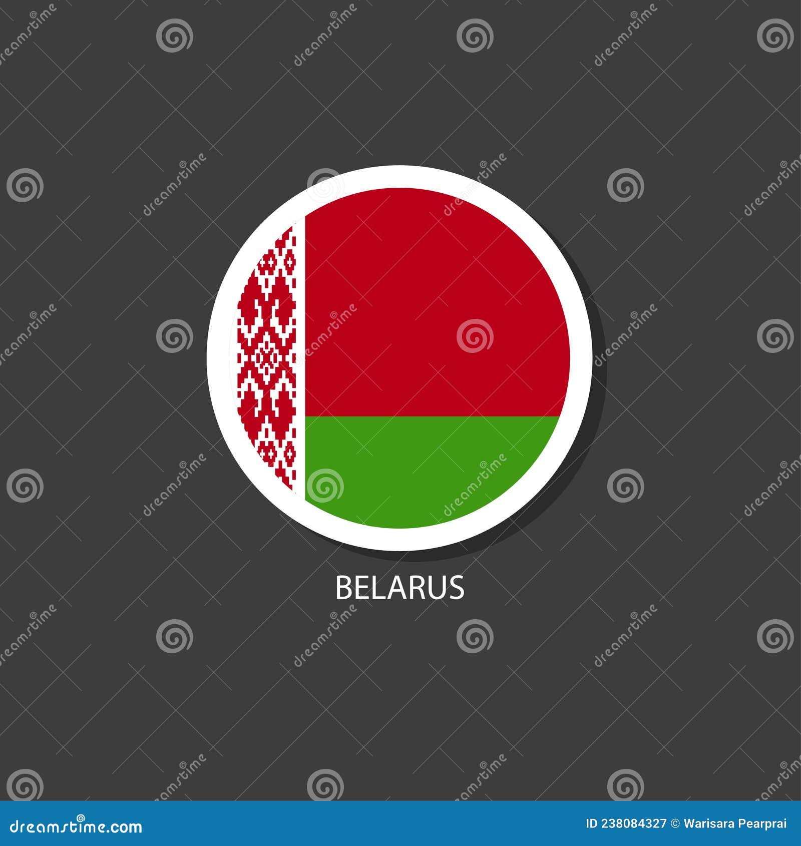 Belarus Flag Vector Circle Shape Stock Vector - Illustration of country ...