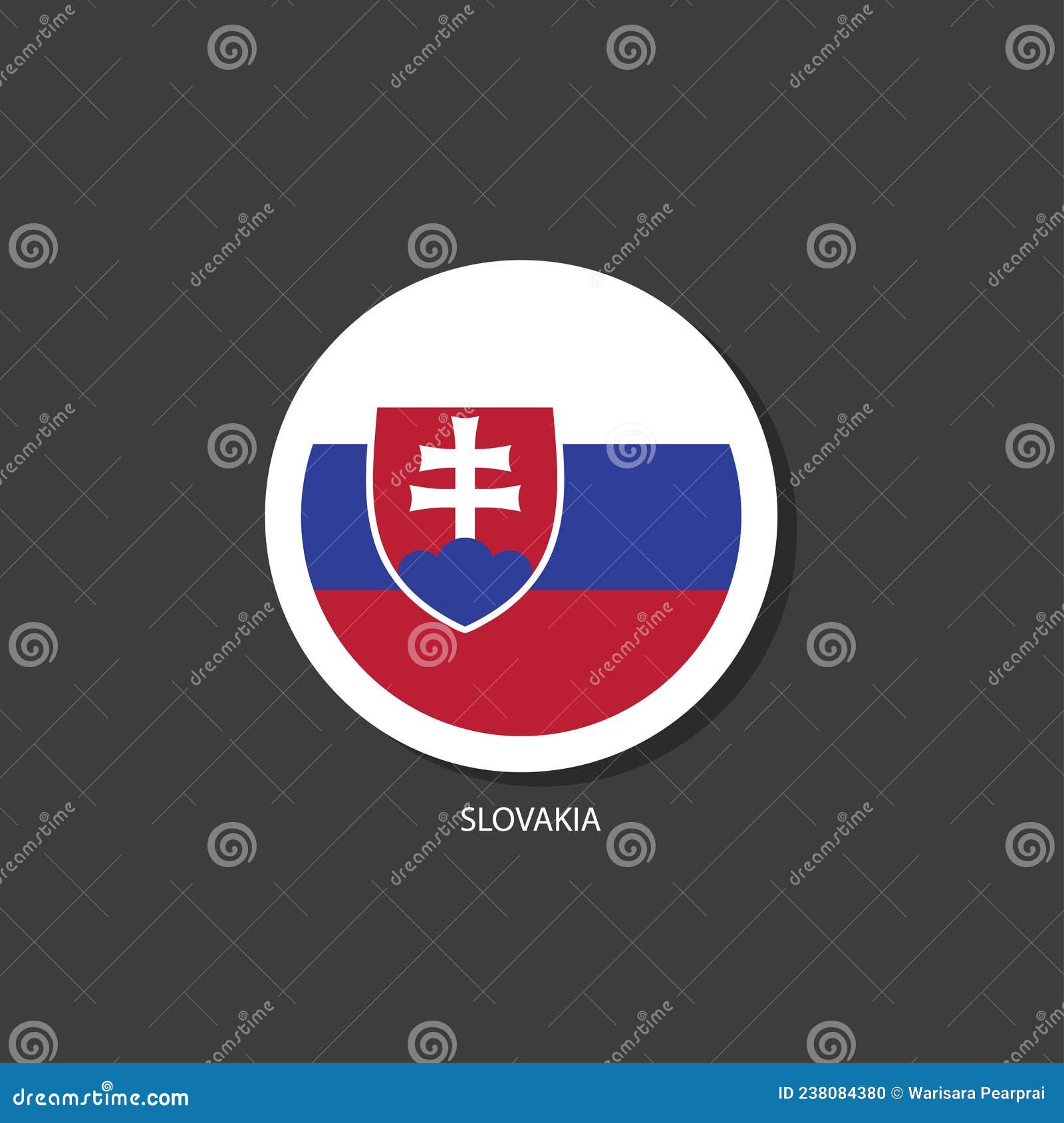 Slovakia Flag Vector Circle Shape Stock Vector - Illustration of circle ...