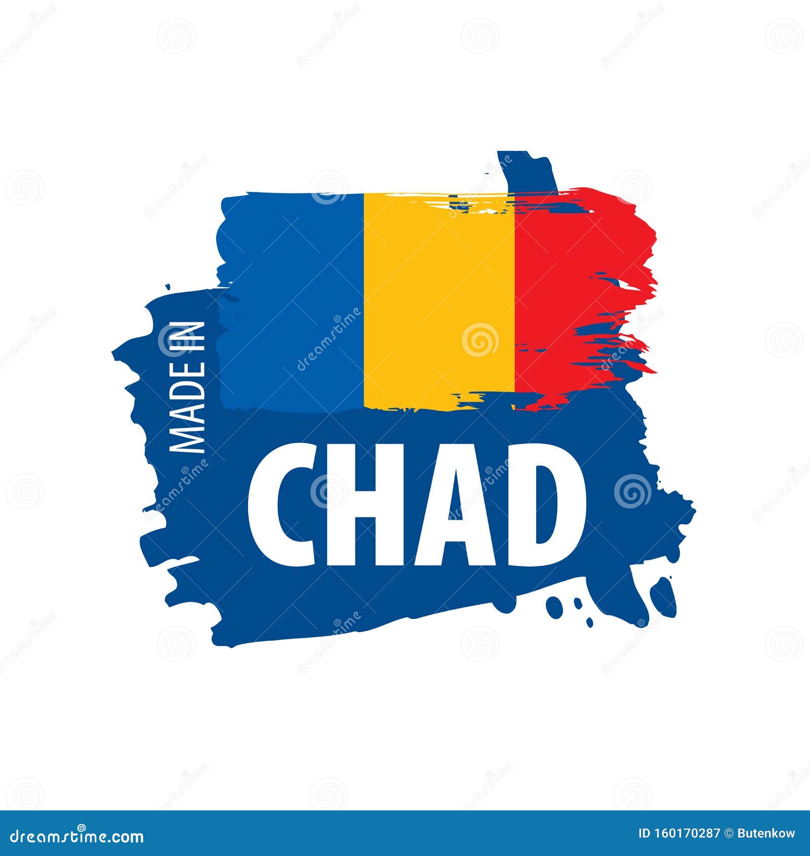 Chad Flag, Vector Illustration on a White Background. Stock Vector ...