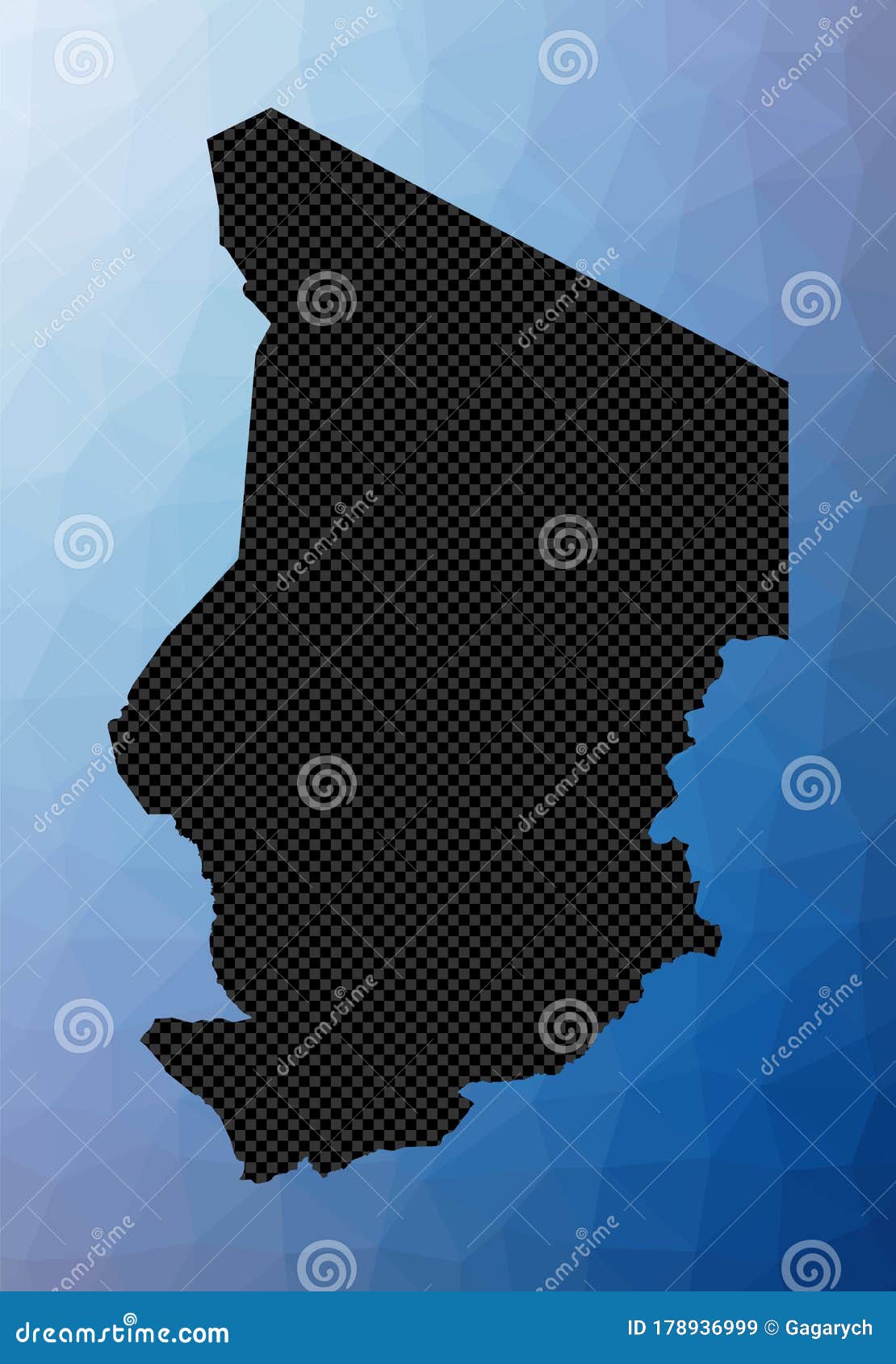Chad geometric map. stock vector. Illustration of contour - 178936999