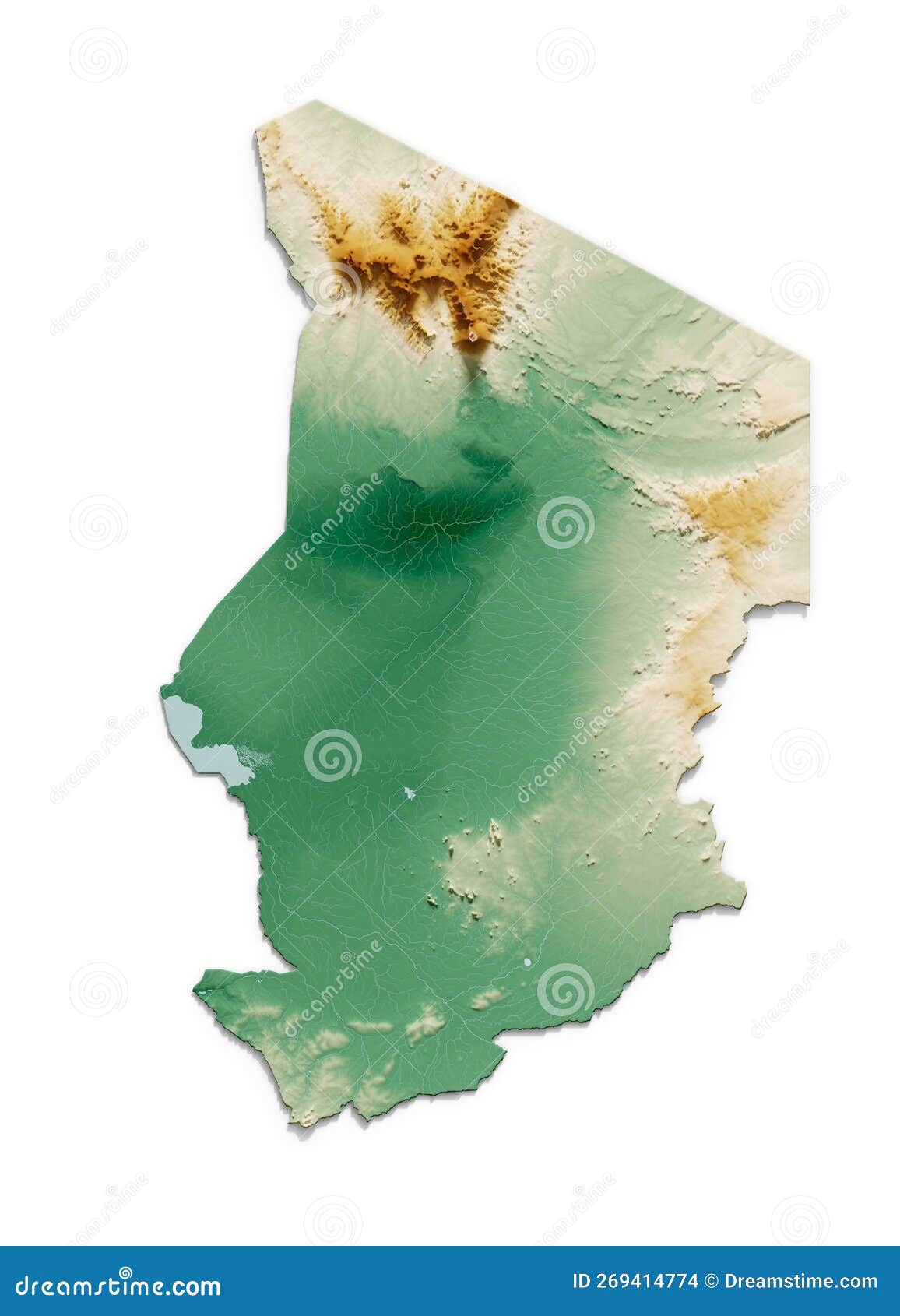 Chad relief map stock illustration. Illustration of geographic - 269414774