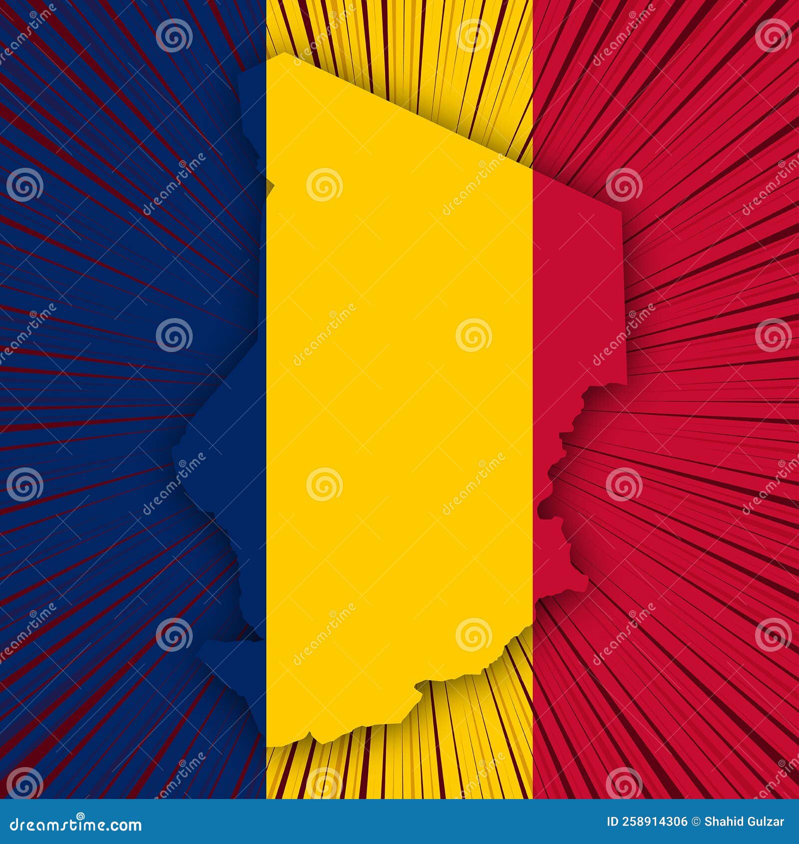 Chad Independence Day Map Design Stock Vector - Illustration of ...