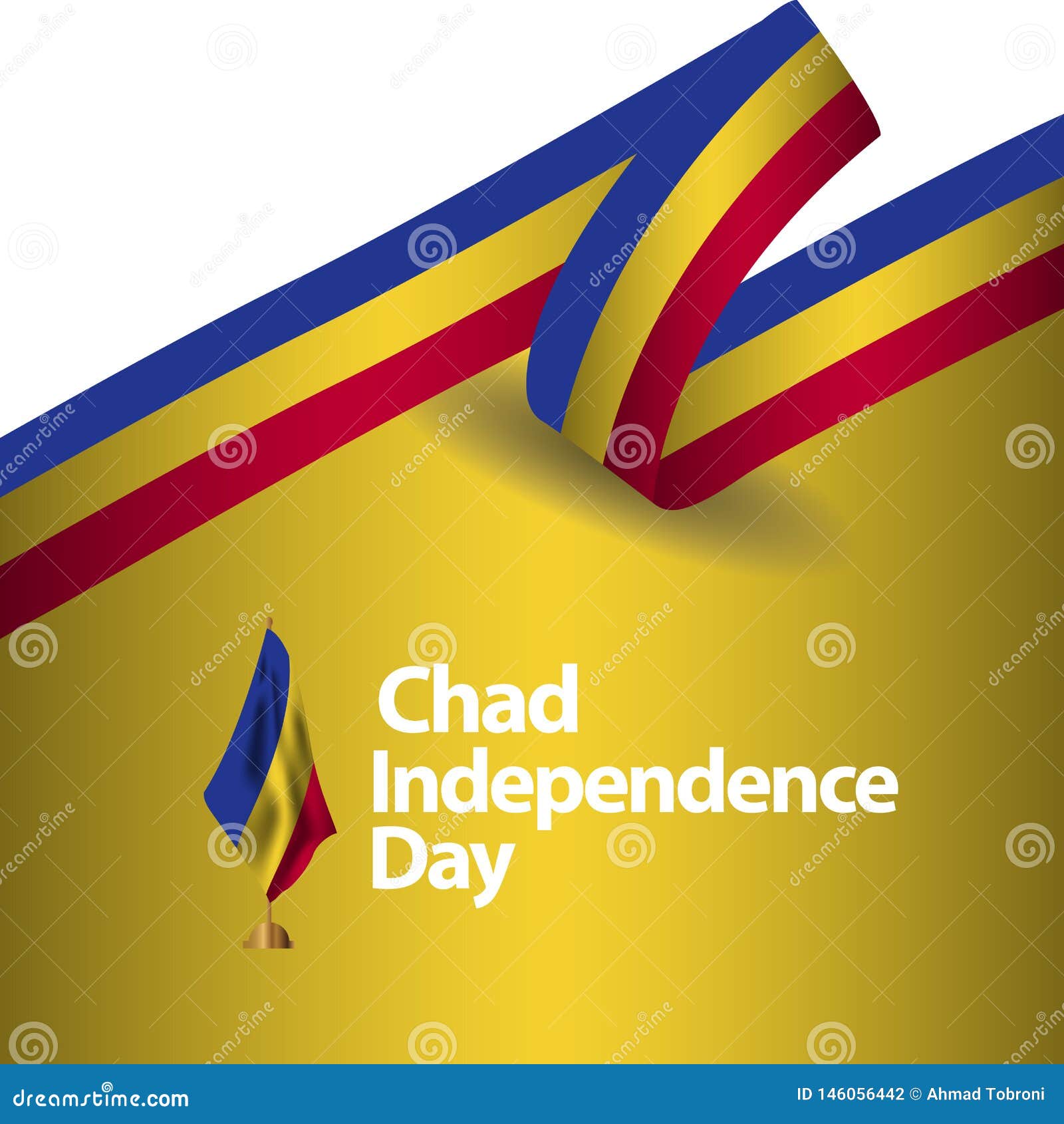 Chad Independence Day Vector Template Design Illustration Stock Vector ...