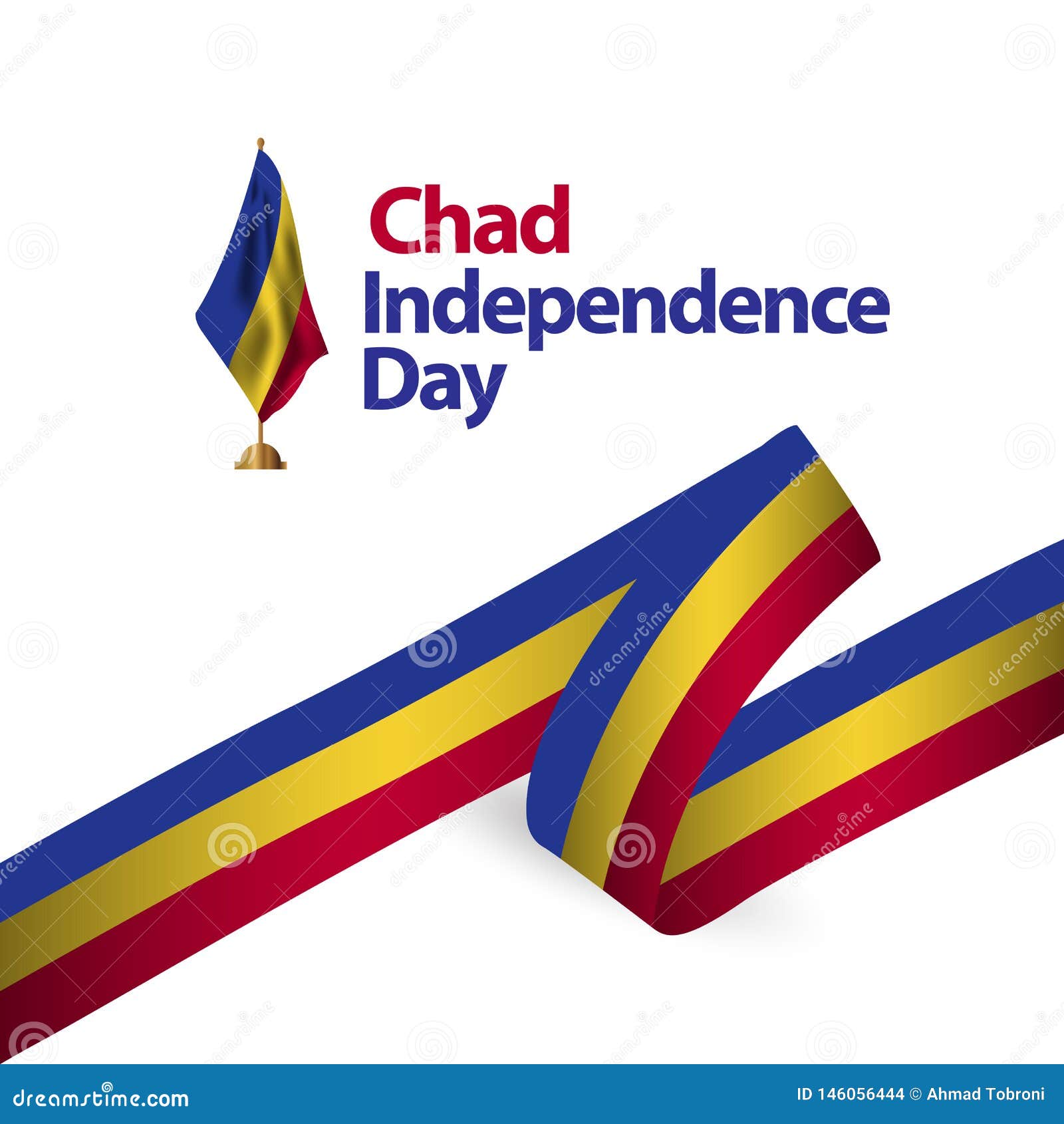Chad Independence Day Vector Template Design Illustration Stock Vector ...